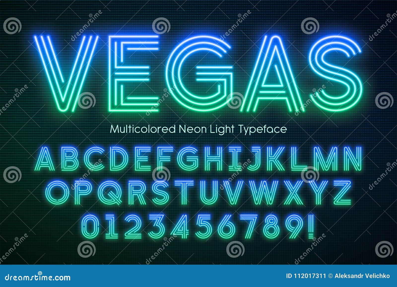 Neon Light Alphabet, Multicolored Extra Glowing Font Stock Vector ...