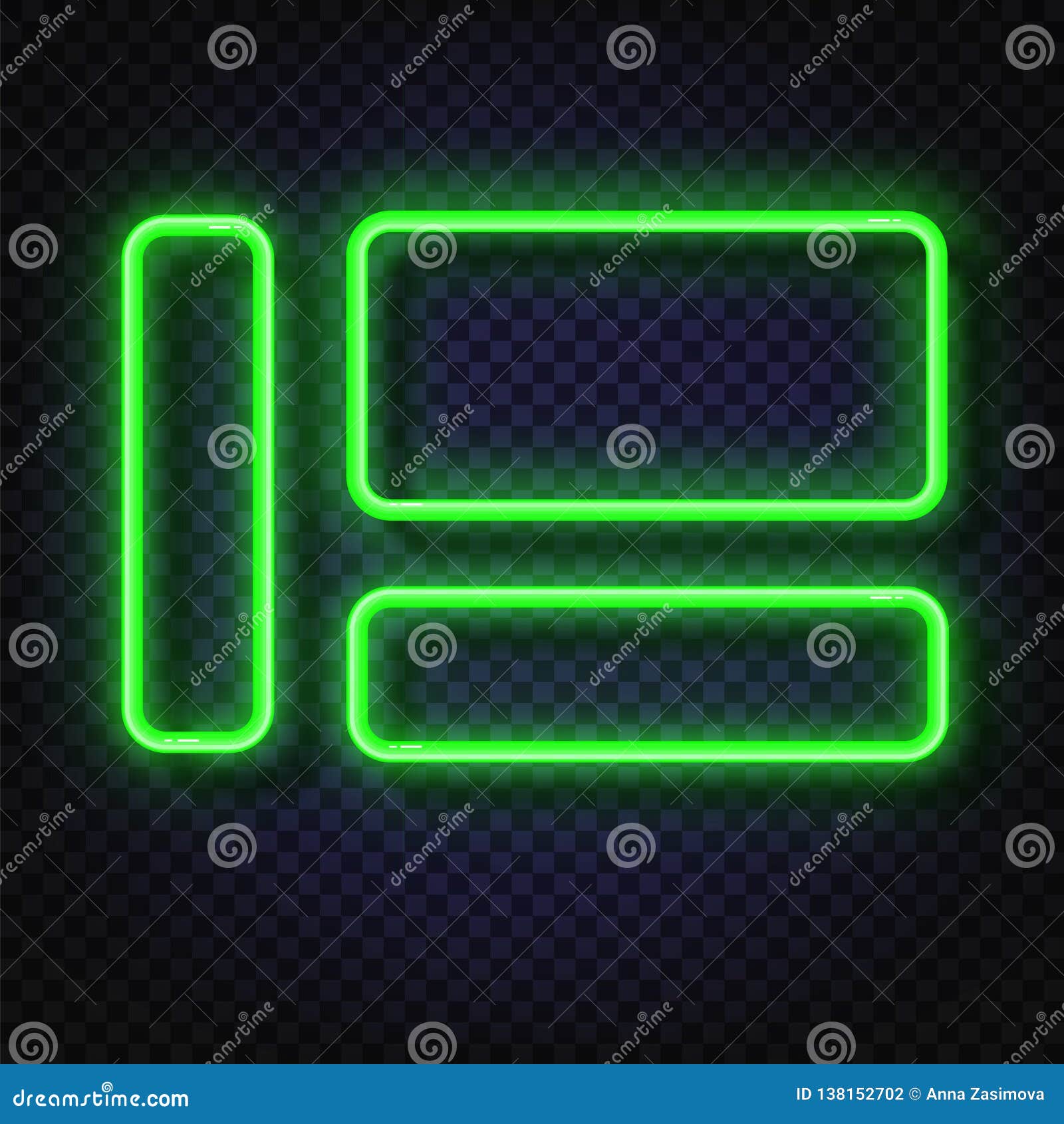 Neon Light Banners Set. Vector Neon Light Frame Sign Stock Vector ...