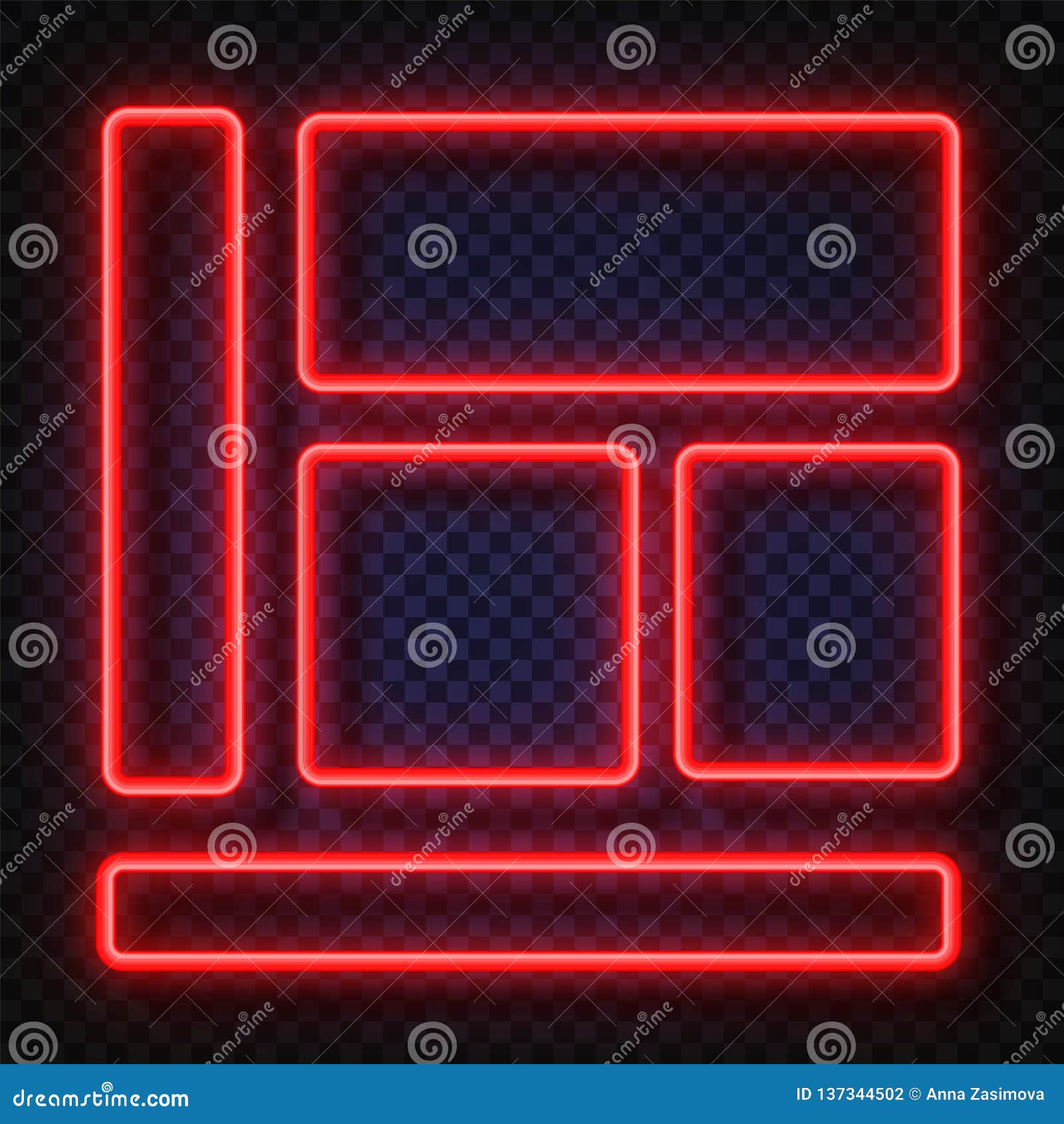 Neon Light Banners Set. Vector Neon Light Frame Sign Stock Vector ...