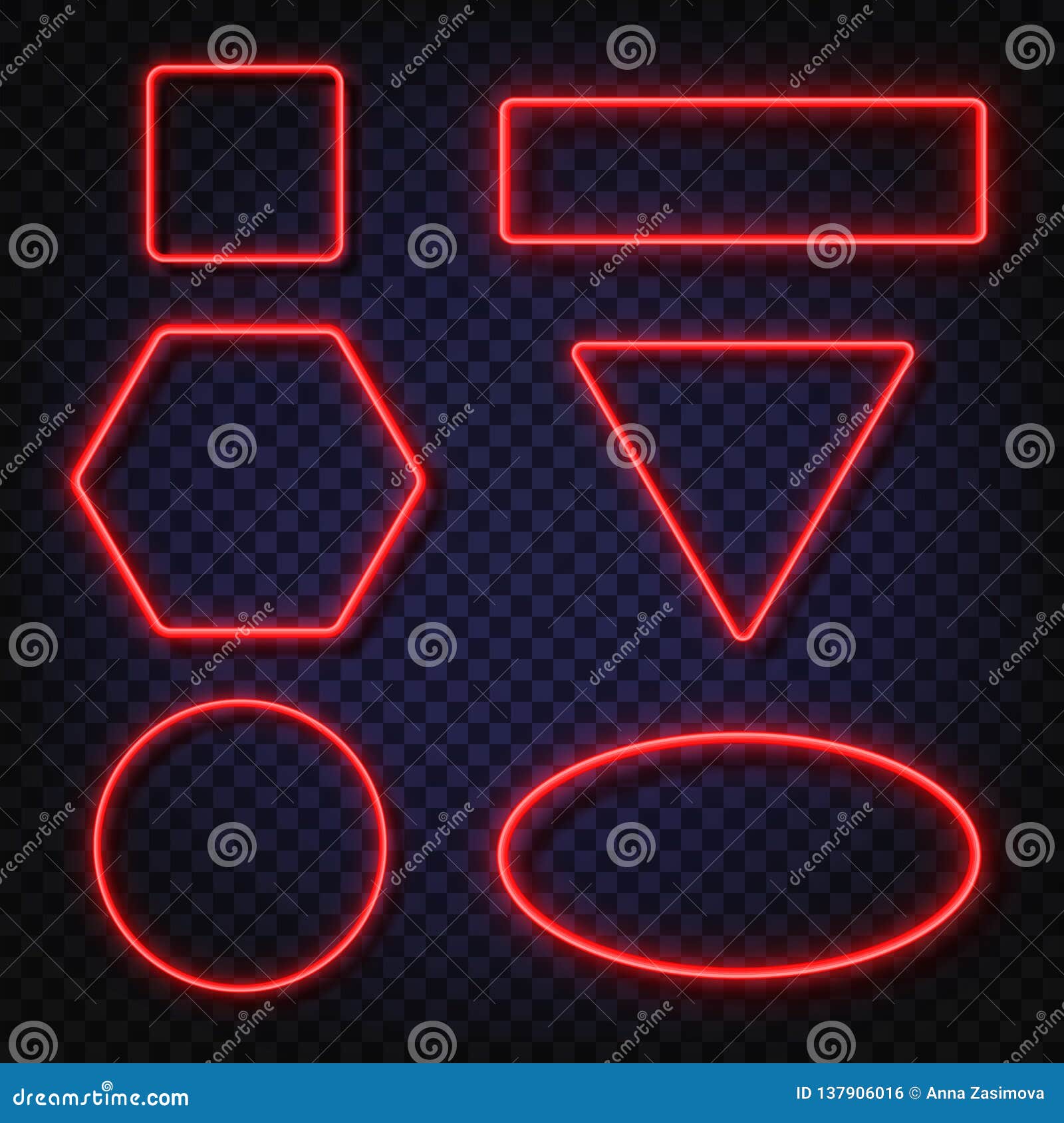 Neon Light Banners Set. Vector Neon Light Frame Sign Stock Vector ...