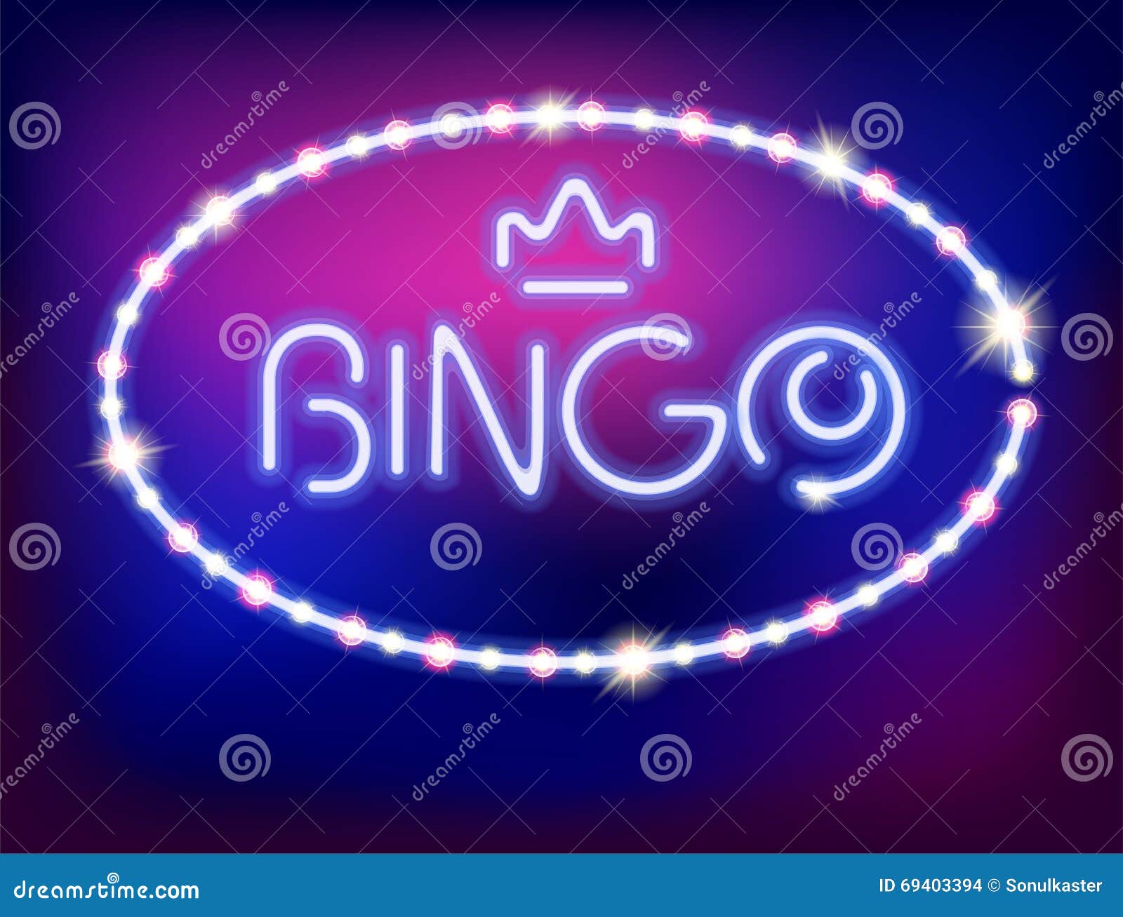 Neon Light Bingo Isolated Vector Illustration Stock Vector ...