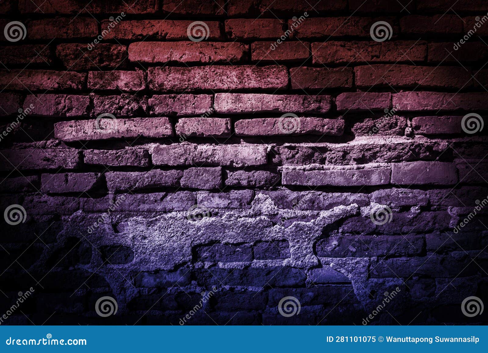 Neon Light on Brick Walls that are Not Plastered Background and Texture ...