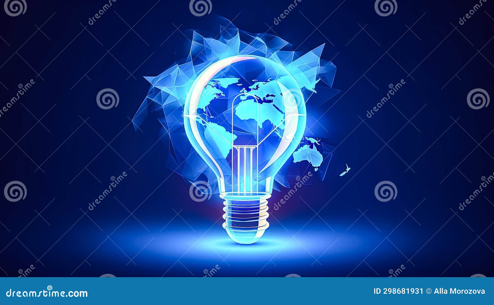 Neon Light Bulb on a Lively Background Stock Image - Image of bright ...