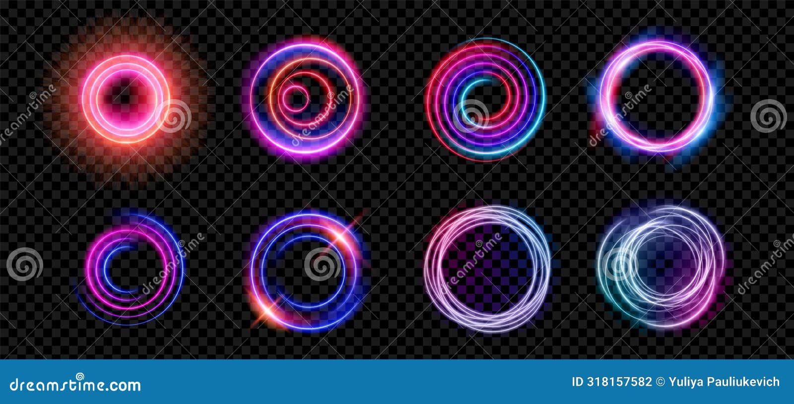 Neon Light Circle Halo with Overlay Effect Stock Vector - Illustration ...