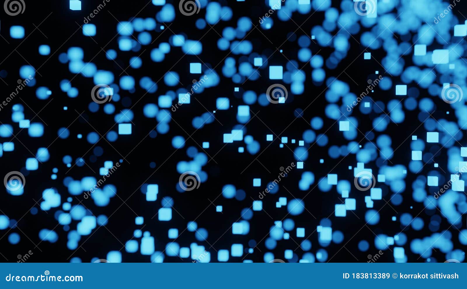 Neon Light Cube Block Network Futuristic Flying Matrix Digital ...