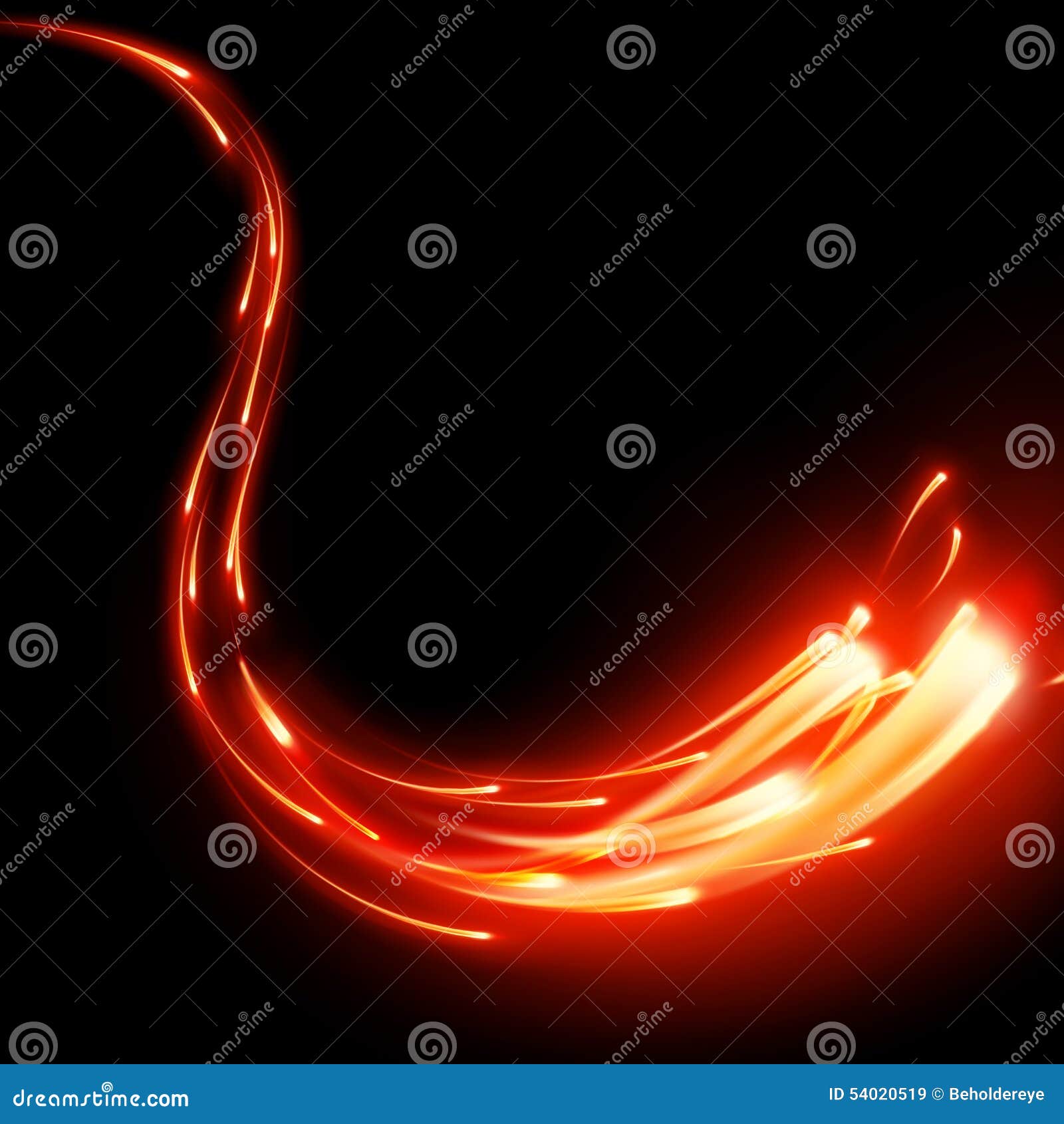 Neon light curved lines. stock vector. Illustration of vector - 54020519