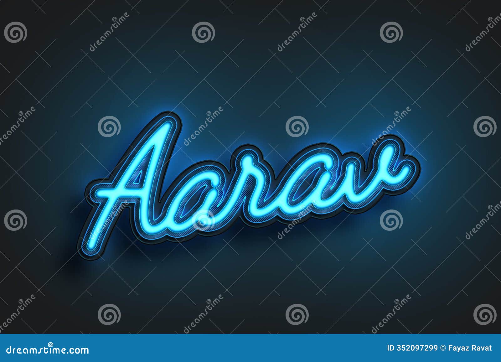 Neon Light Editable Text Effect of Hindi Name Aarav. Stock Image ...