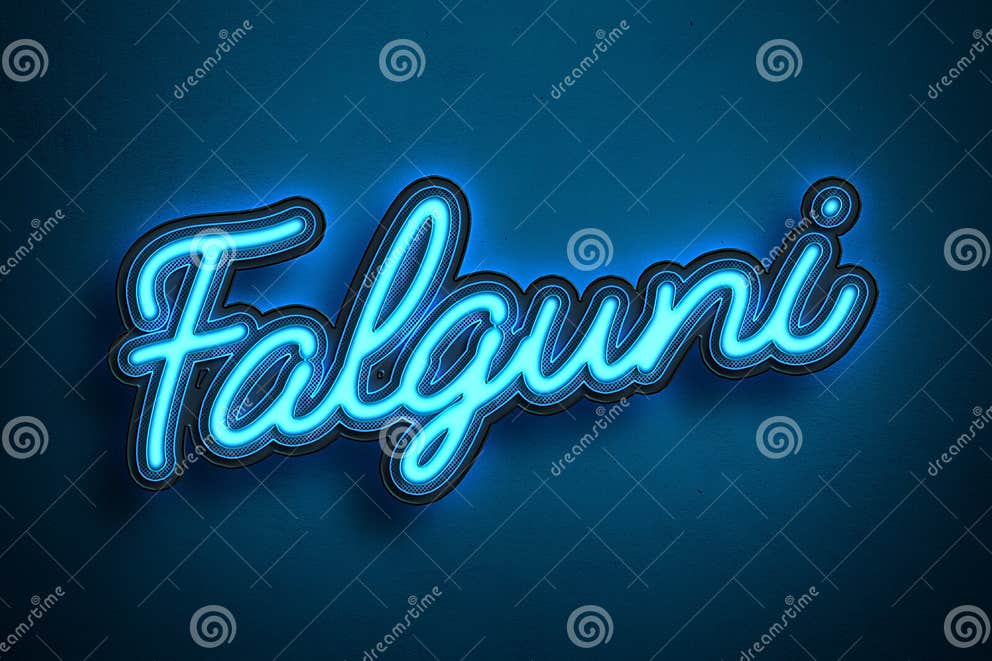 Neon Light Editable Text Effect of Hindi Name Falguni. Stock Photo ...