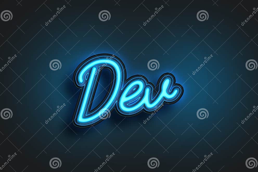 Neon Light Editable Text Effect of Hindi Name Dev. Stock Photo - Image ...
