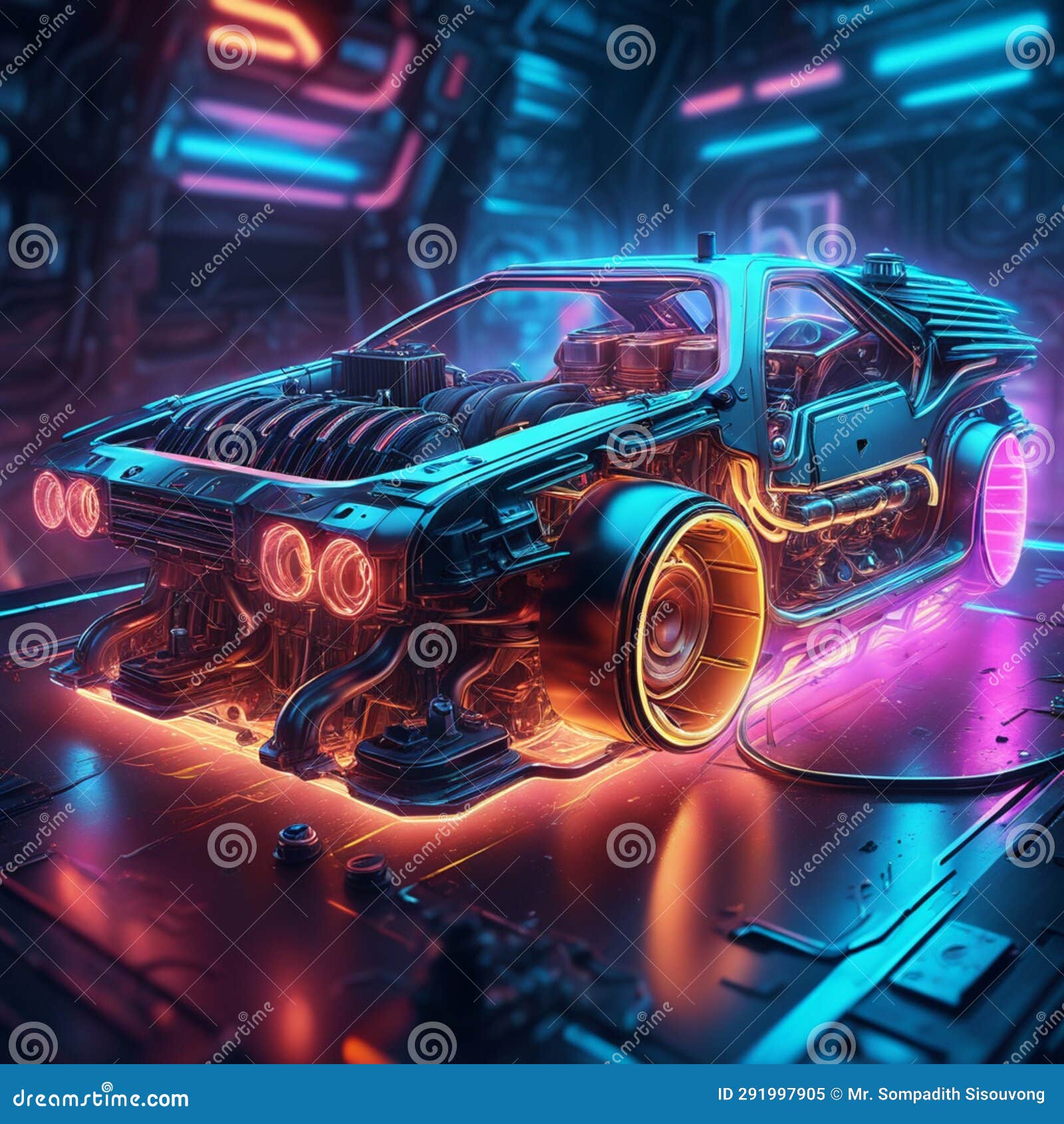 Neon Undercarriage Chassis Carriage For Car Vehicle Frame Red Color ...