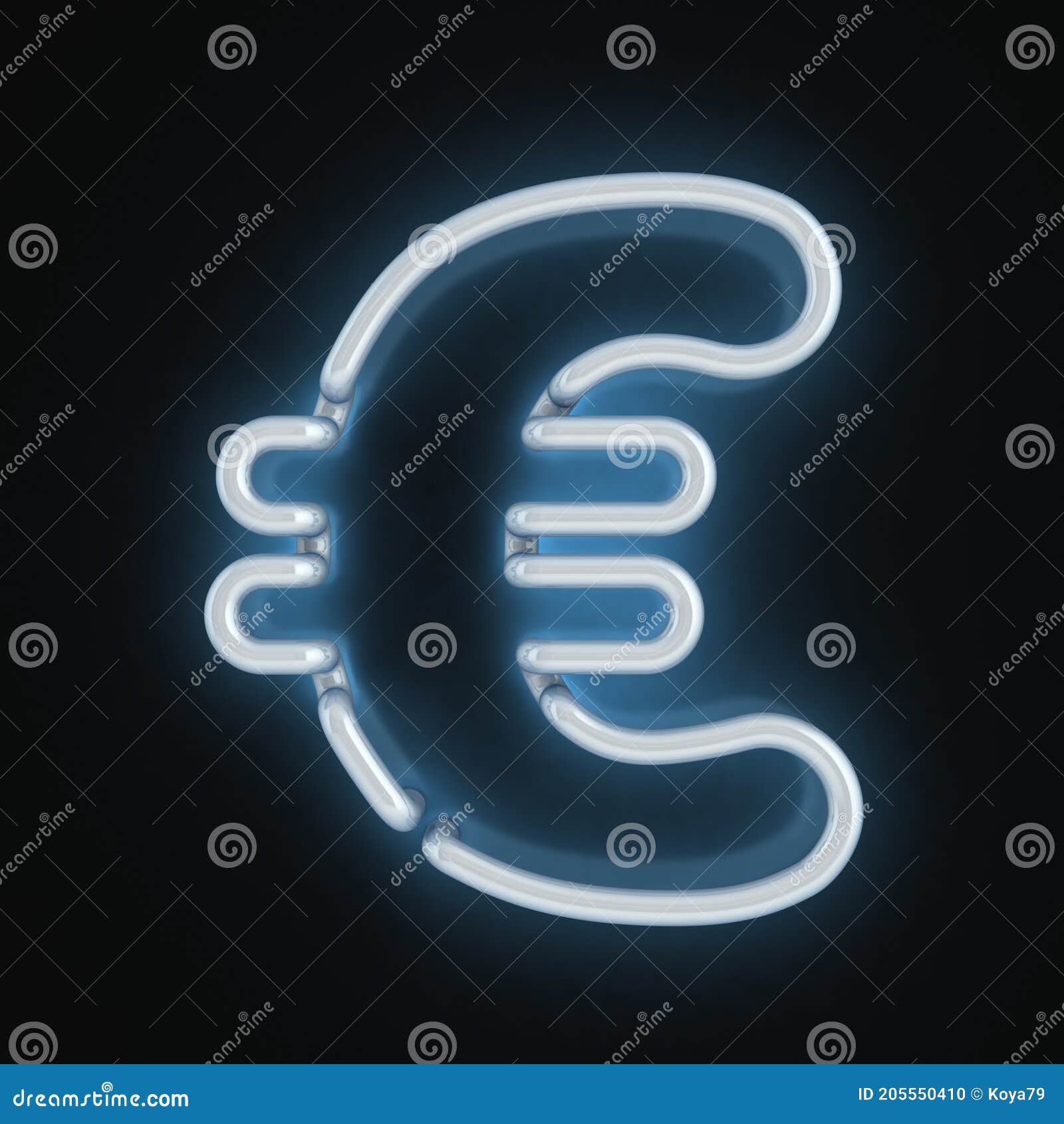 Neon Light Font Euro Symbol Stock Illustration - Illustration of design ...
