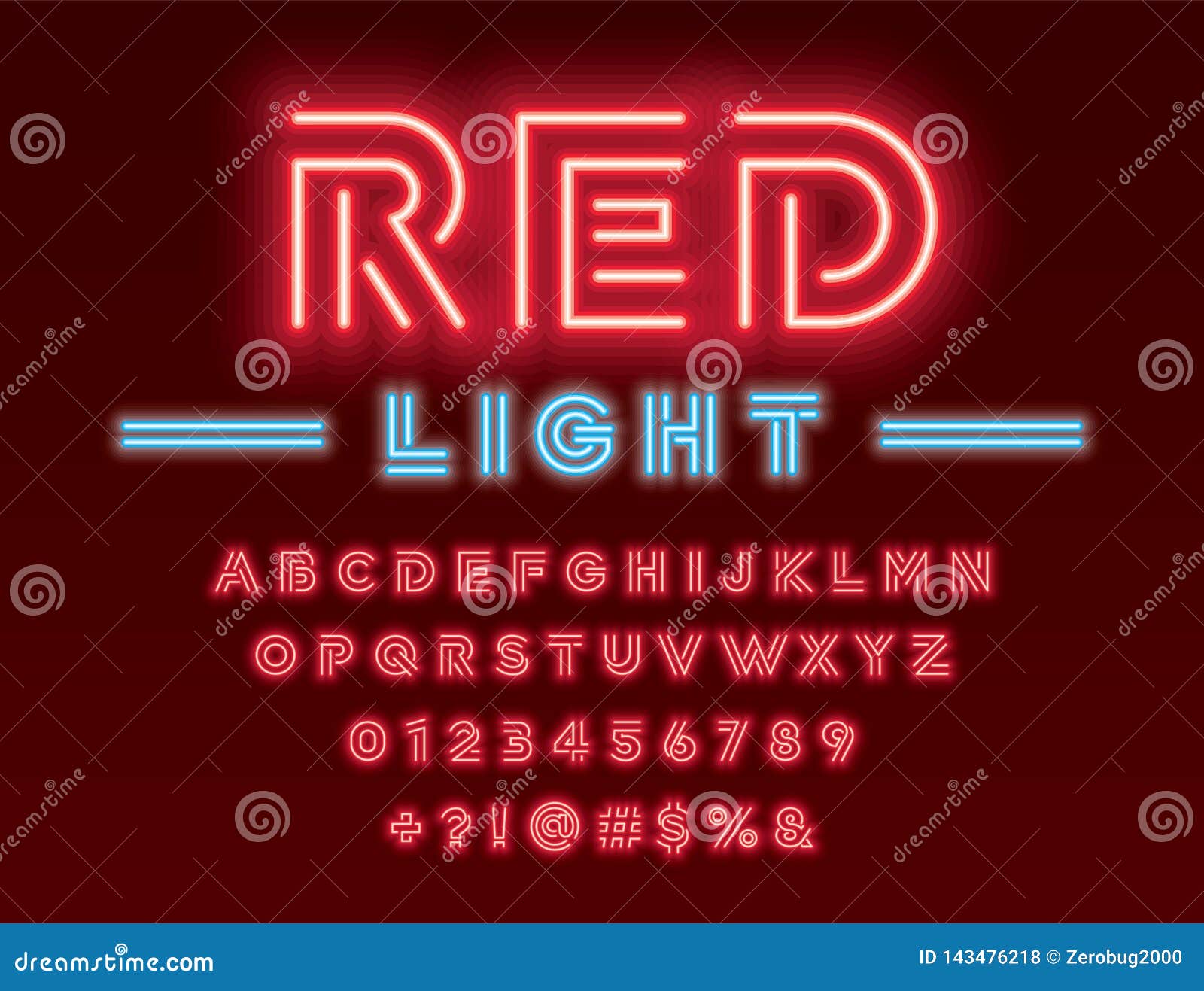 Neon light font stock vector. Illustration of glowing - 143476218