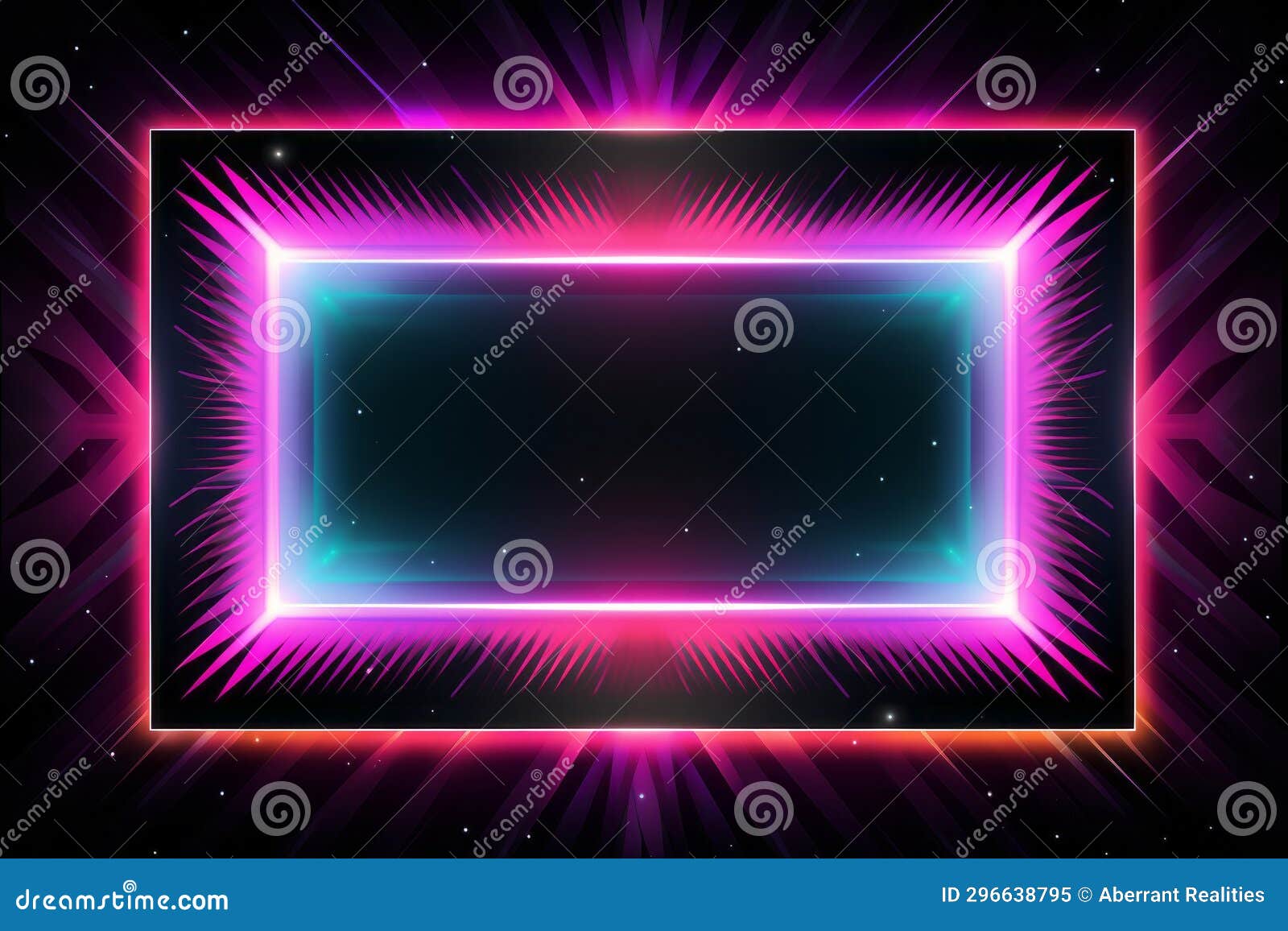 Neon Light Frame on a Black Background Stock Illustration ...