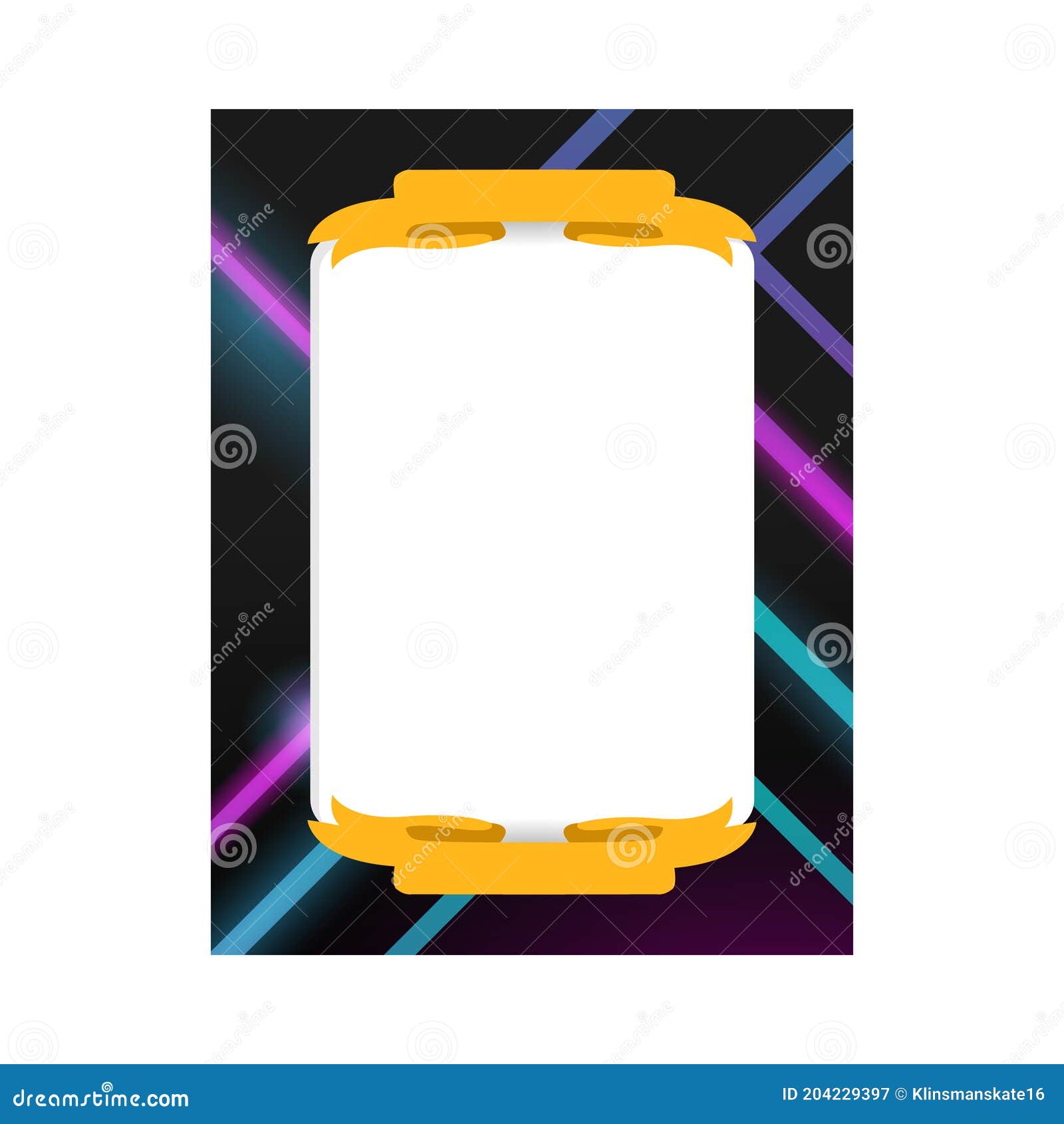 Neon Light Frame Photo Template Design for Print Stock Illustration ...