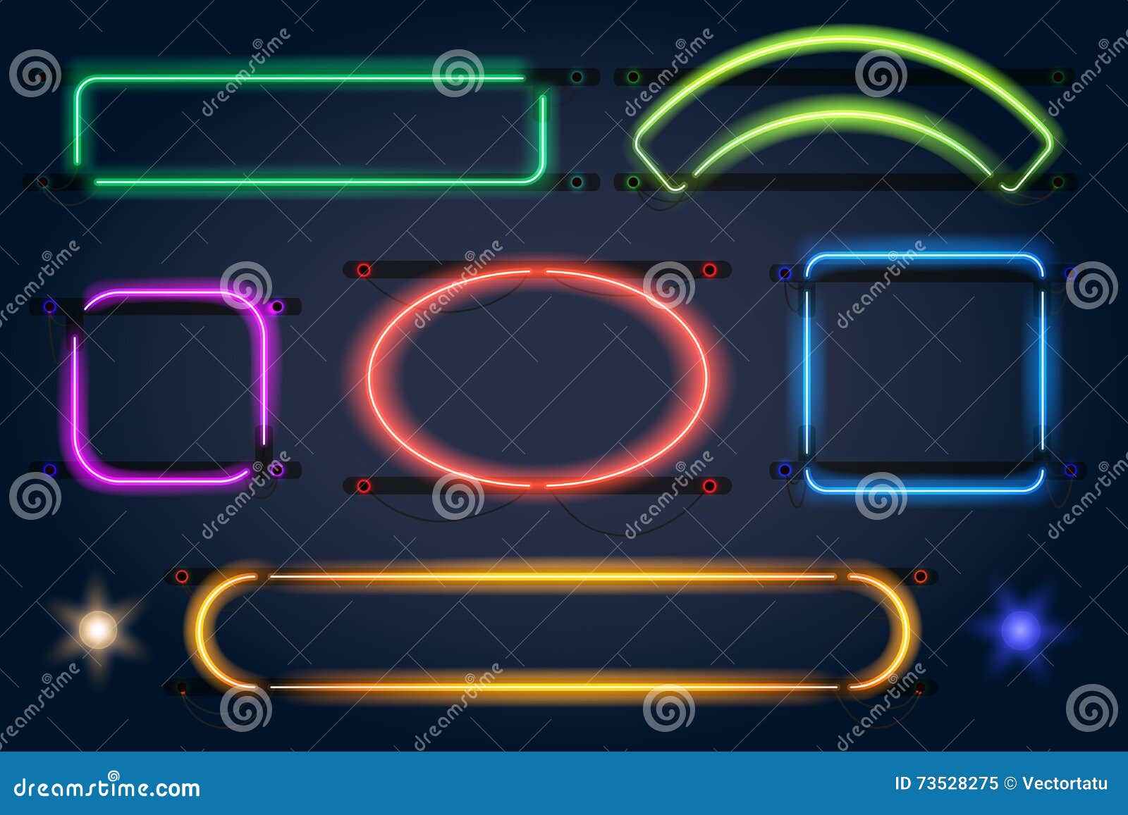 Neon light frames stock vector. Illustration of icon - 73528275