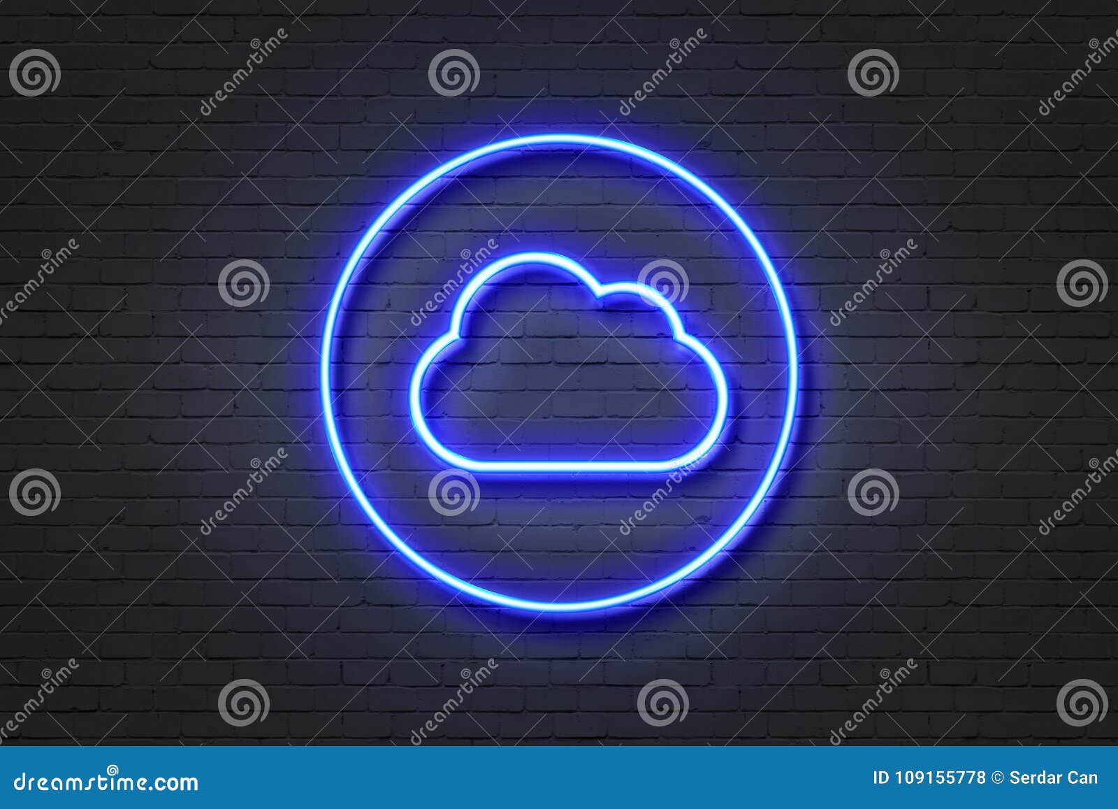 Neon light icon cloud stock illustration. Illustration of definition ...
