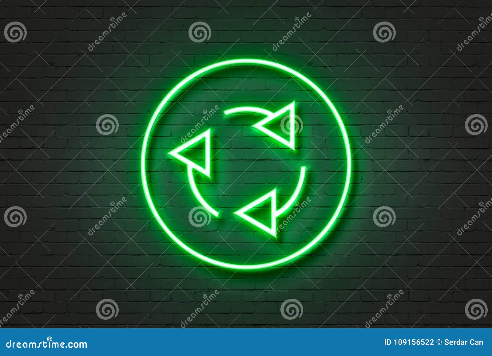 Neon light icon recycling stock illustration. Illustration of natural ...