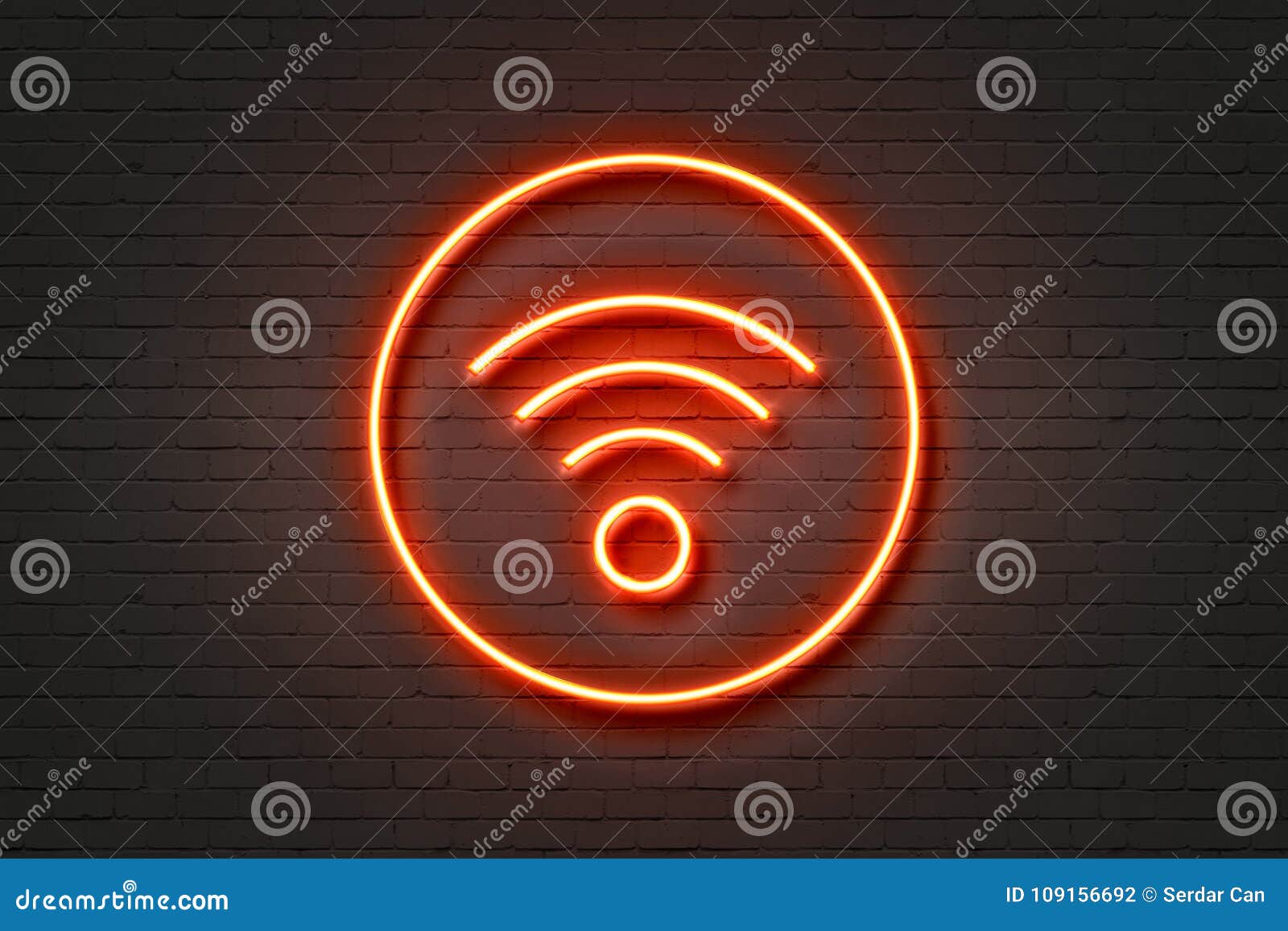 Neon light icon wifi stock illustration. Illustration of connect ...