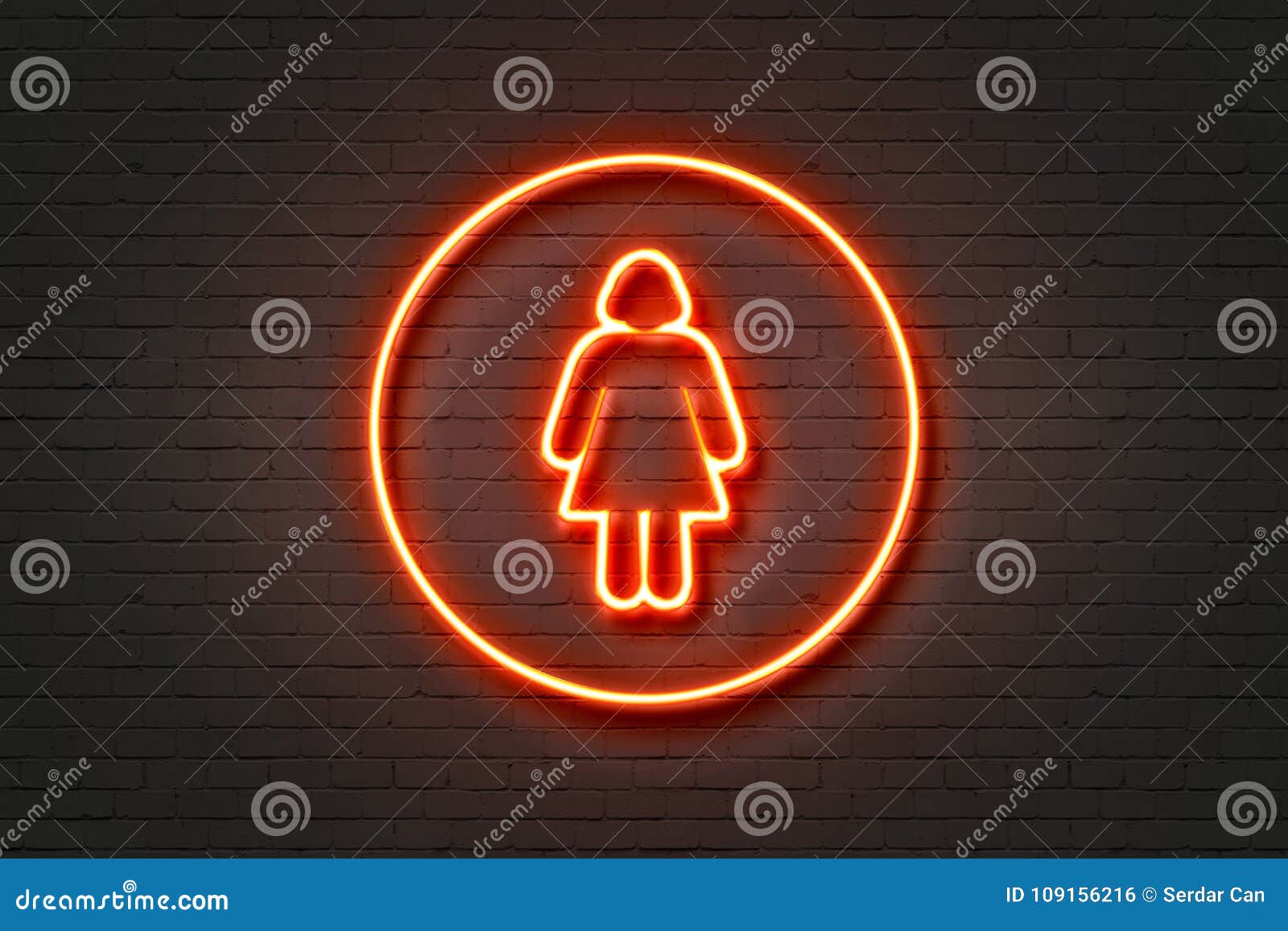 Neon light icon woman stock illustration. Illustration of attractive ...