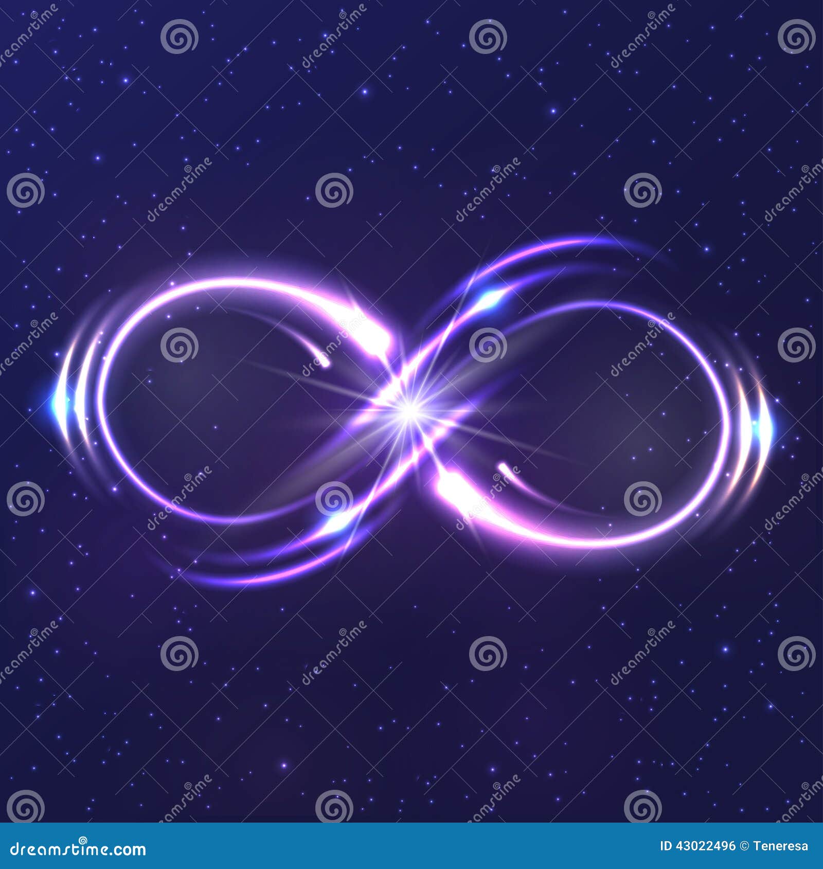 Neon light infinity symbol stock illustration. Illustration of infinite ...