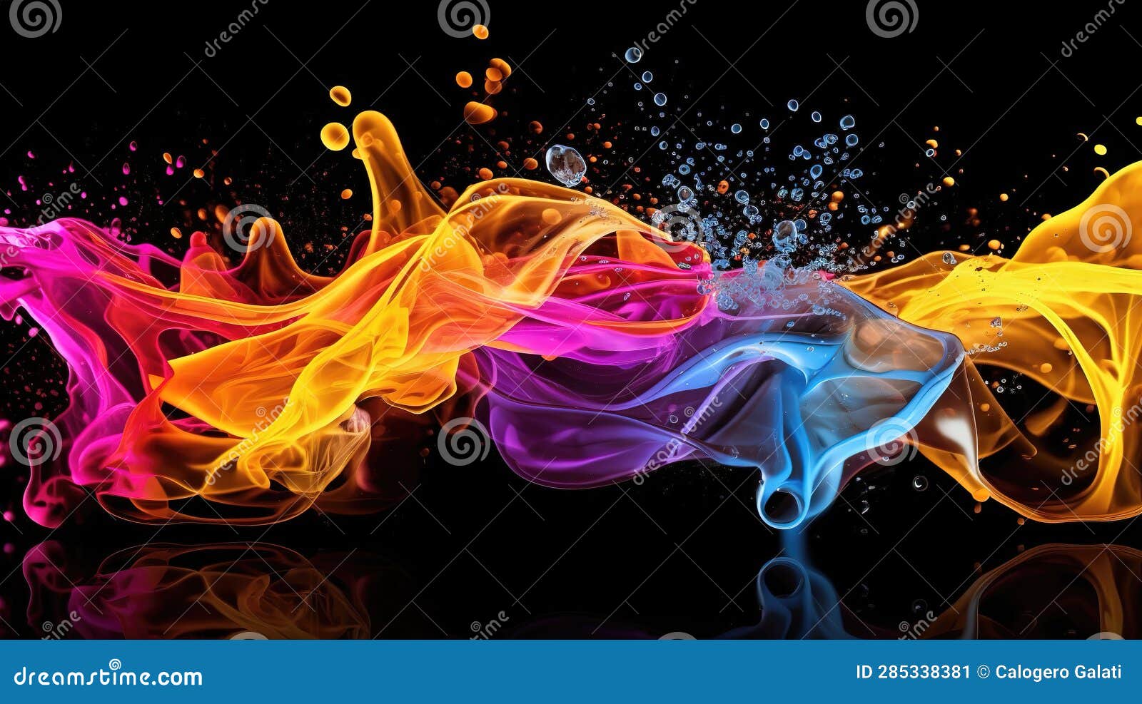 Neon Light Inspired Waves in Different Colors, Wallpaper Artwork, Ai ...