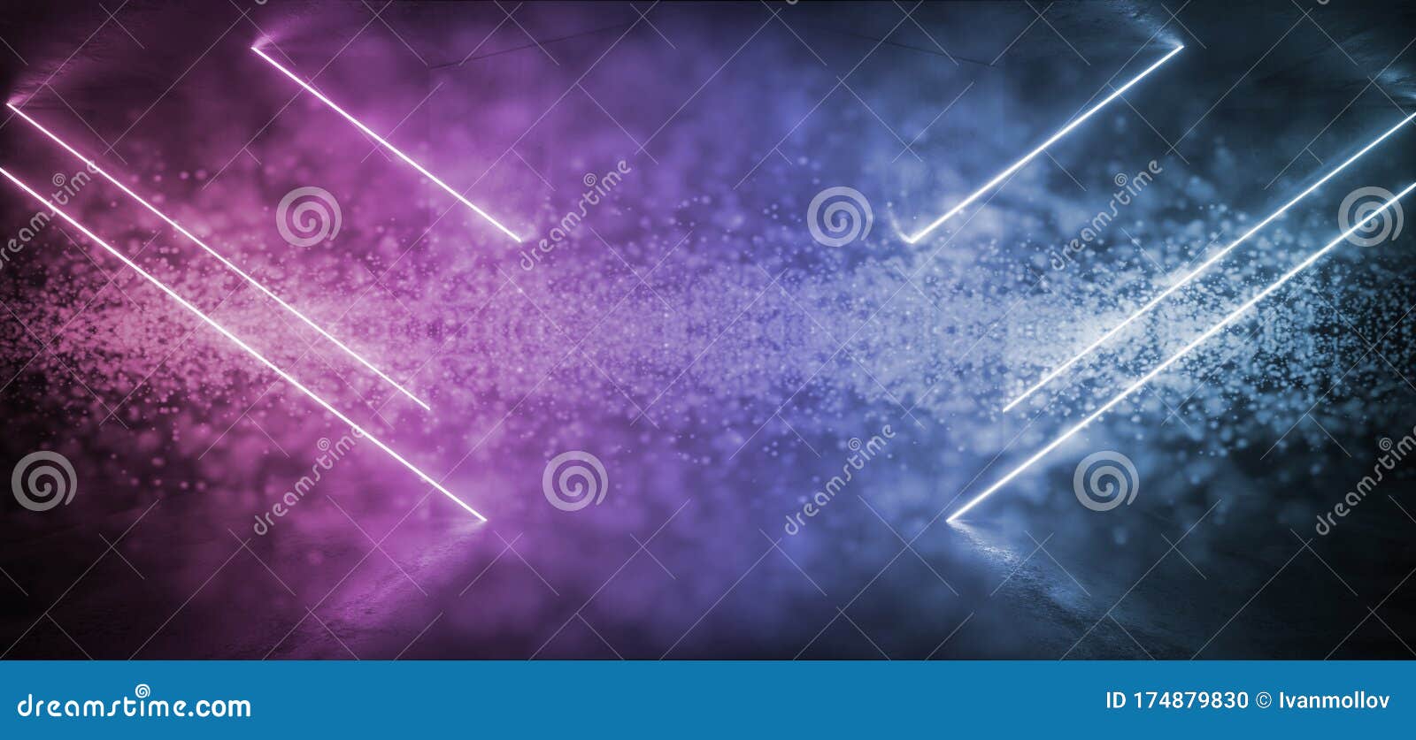 Neon Light Lines Triangle Laser Purple Blue Pantone Glowing Sparkling ...