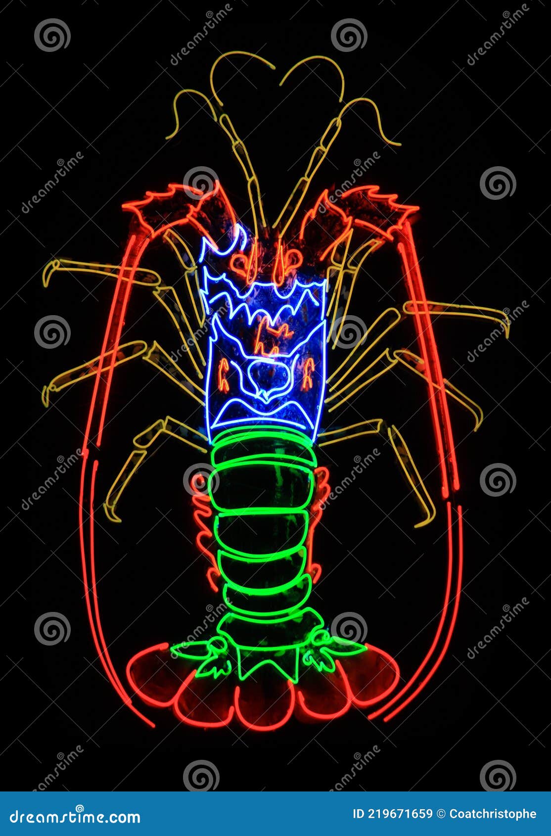 Neon light - Lobster stock image. Image of lamp, seafood - 219671659