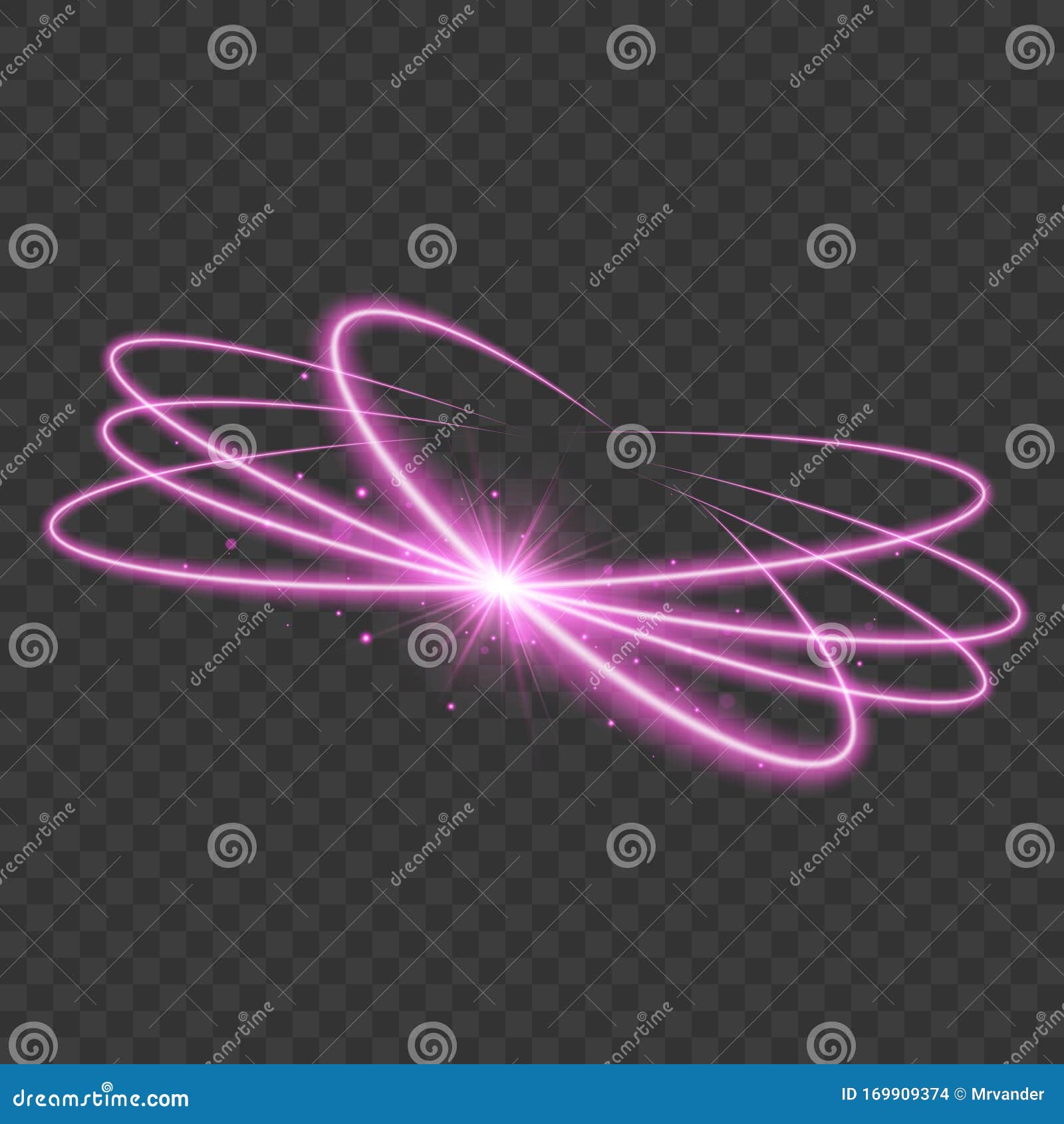 Neon Light. Magic Circle. Transparent Glow Light Effect Stock Vector ...