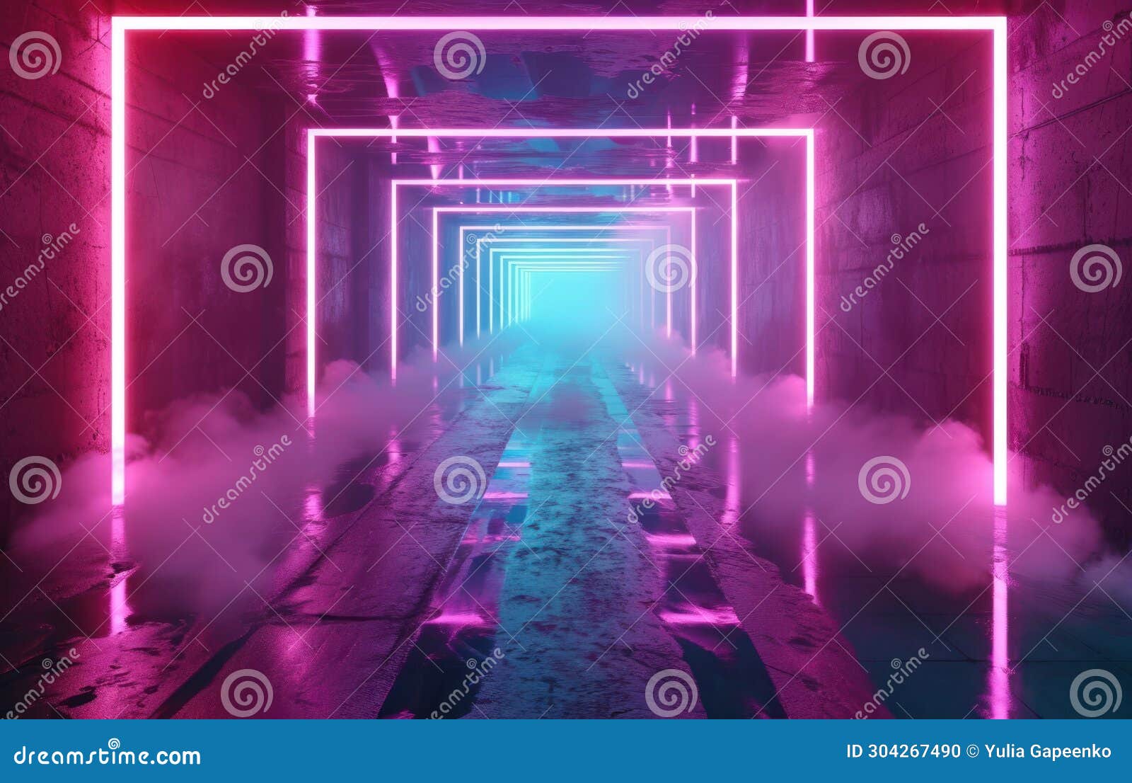 The Neon Light Makes a Glowing Pathway Stock Photo - Image of city ...
