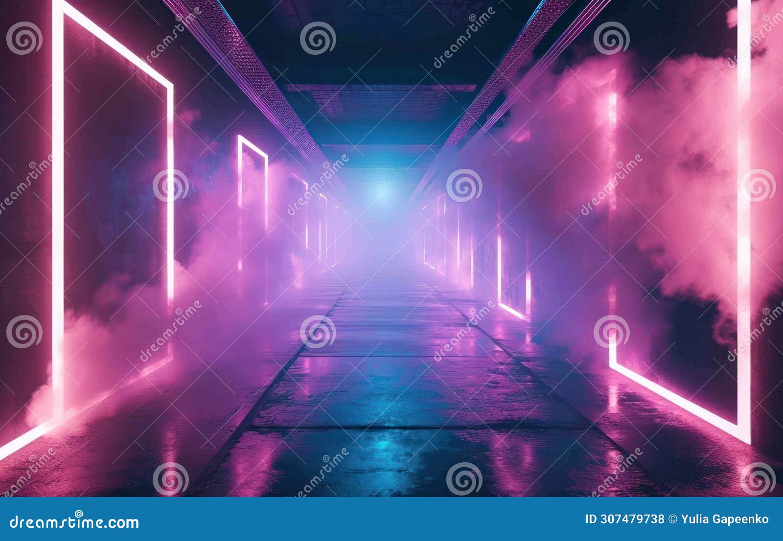 The Neon Light Makes a Glowing Pathway Stock Photo - Image of urban ...