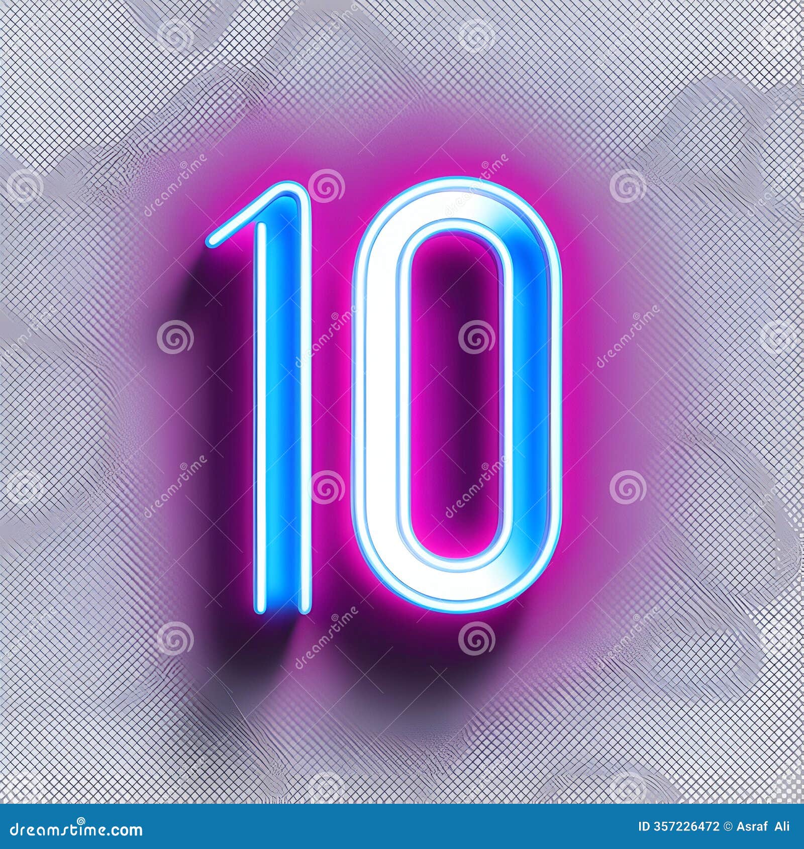 Neon Light Number stock illustration. Illustration of futuristic ...