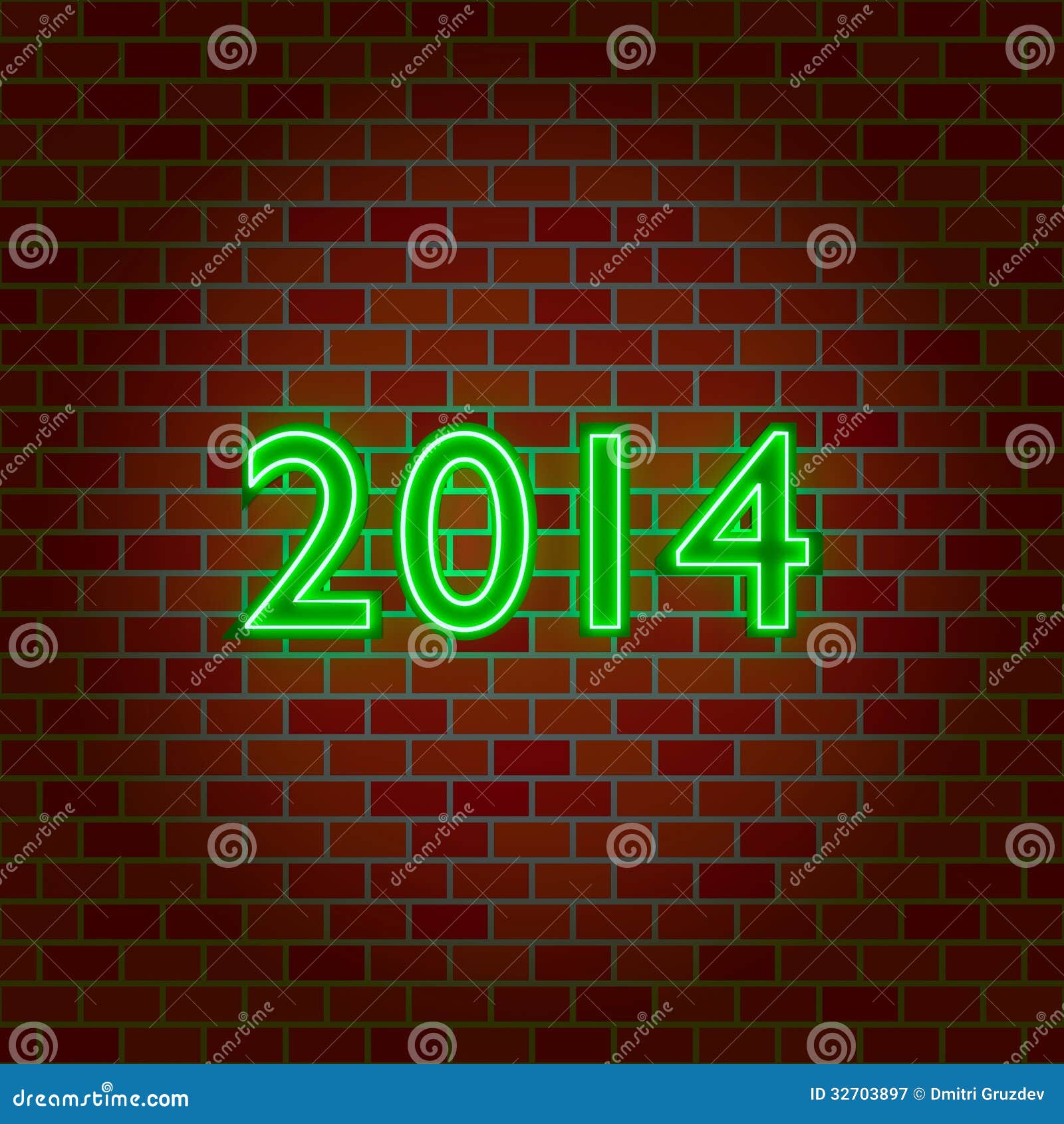 Neon light numbers 2014 stock illustration. Illustration of banner ...
