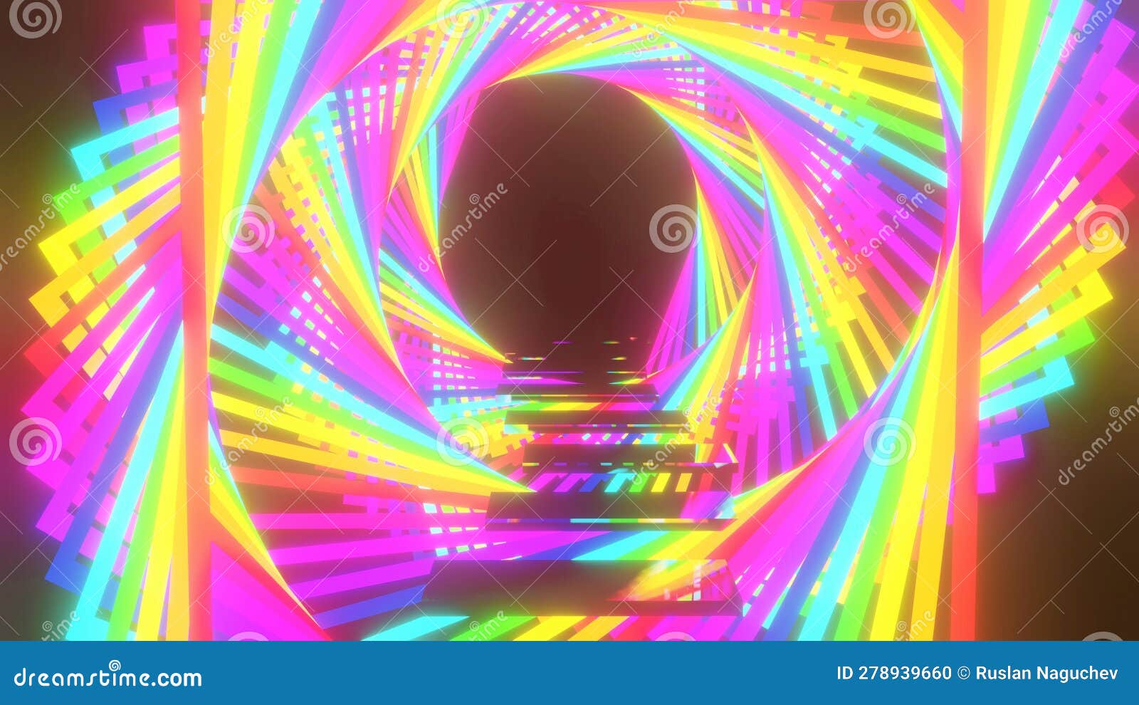 Neon Light Path of Stairs into Up Stock Illustration - Illustration of ...