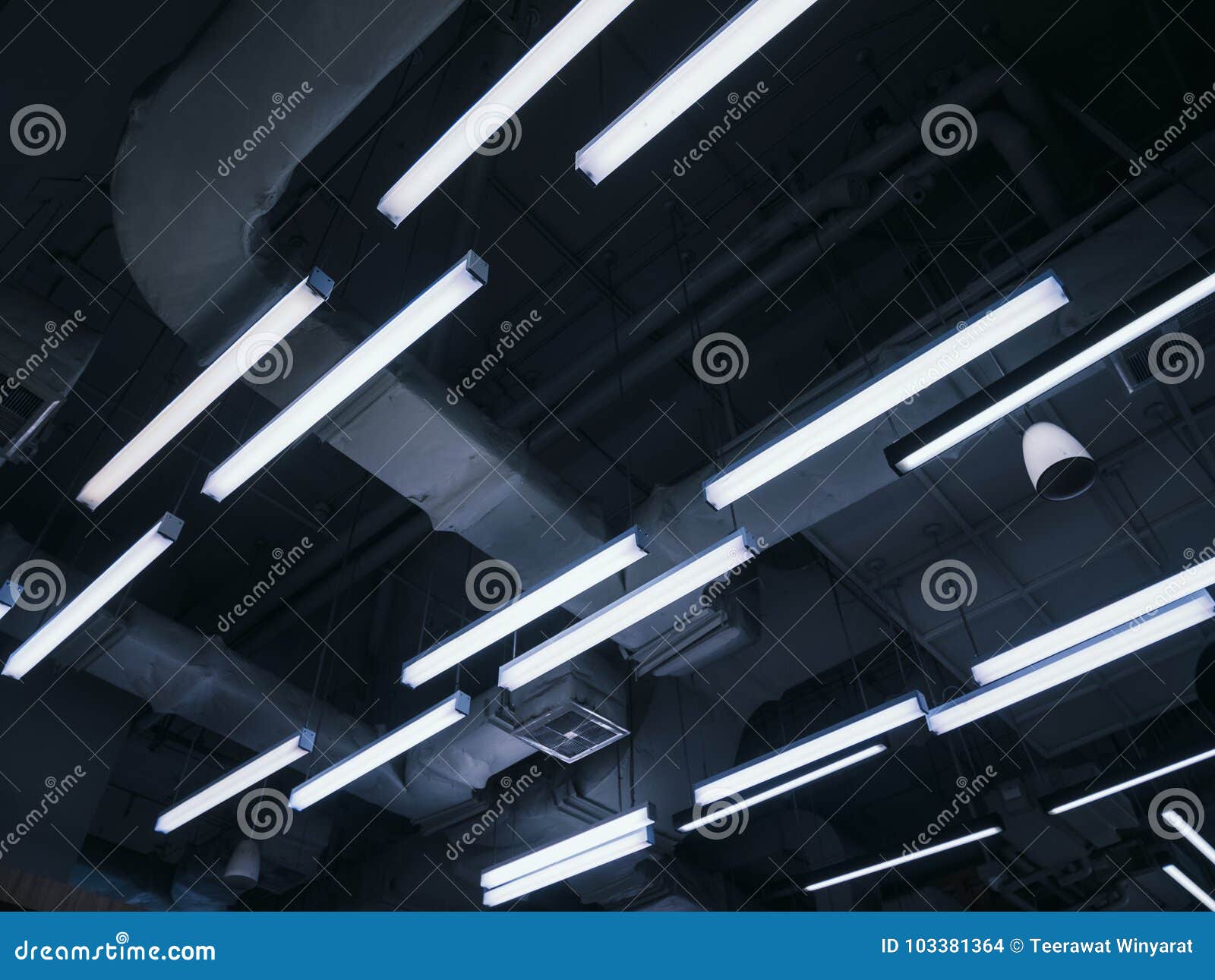 Neon Light Pattern Indoor Building Electric System Stock Photo - Image ...