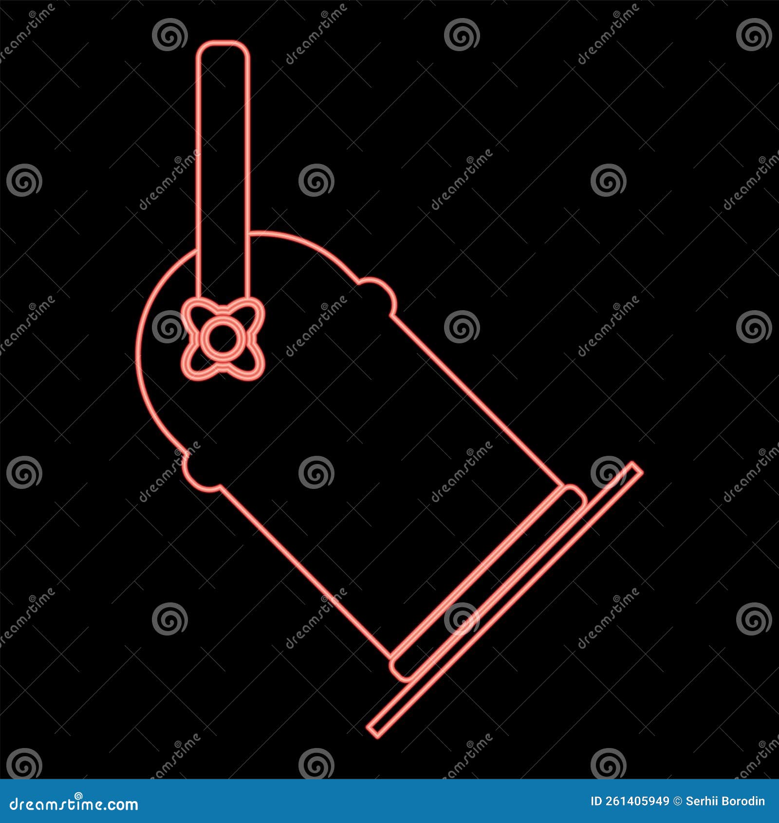 Neon Light Projector Red Color Vector Illustration Image Flat Style ...