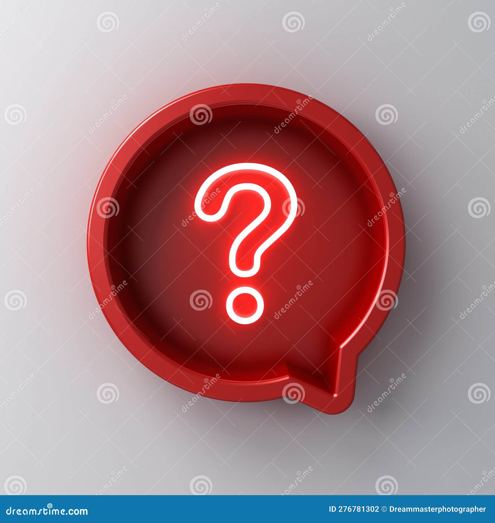 Light Question Mark Standing And Glowing In The Dark Night Background ...