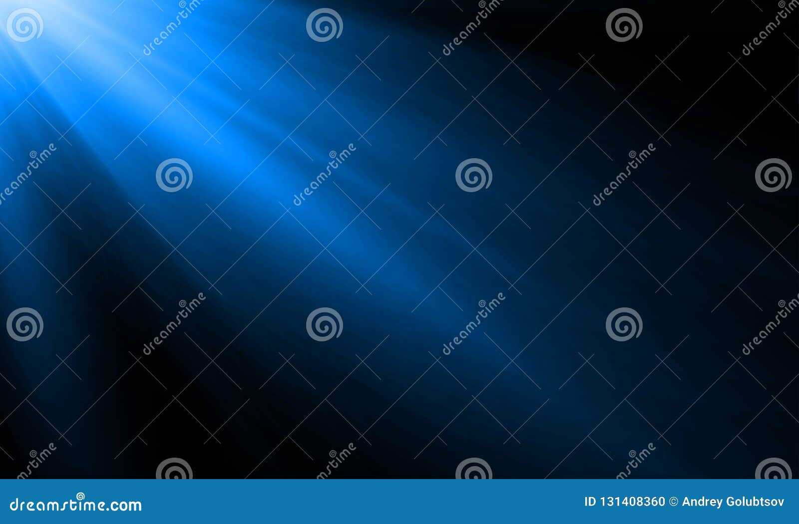 Neon Light Ray or Sun Beam Vector Background. Abstract Blue Neon Light ...
