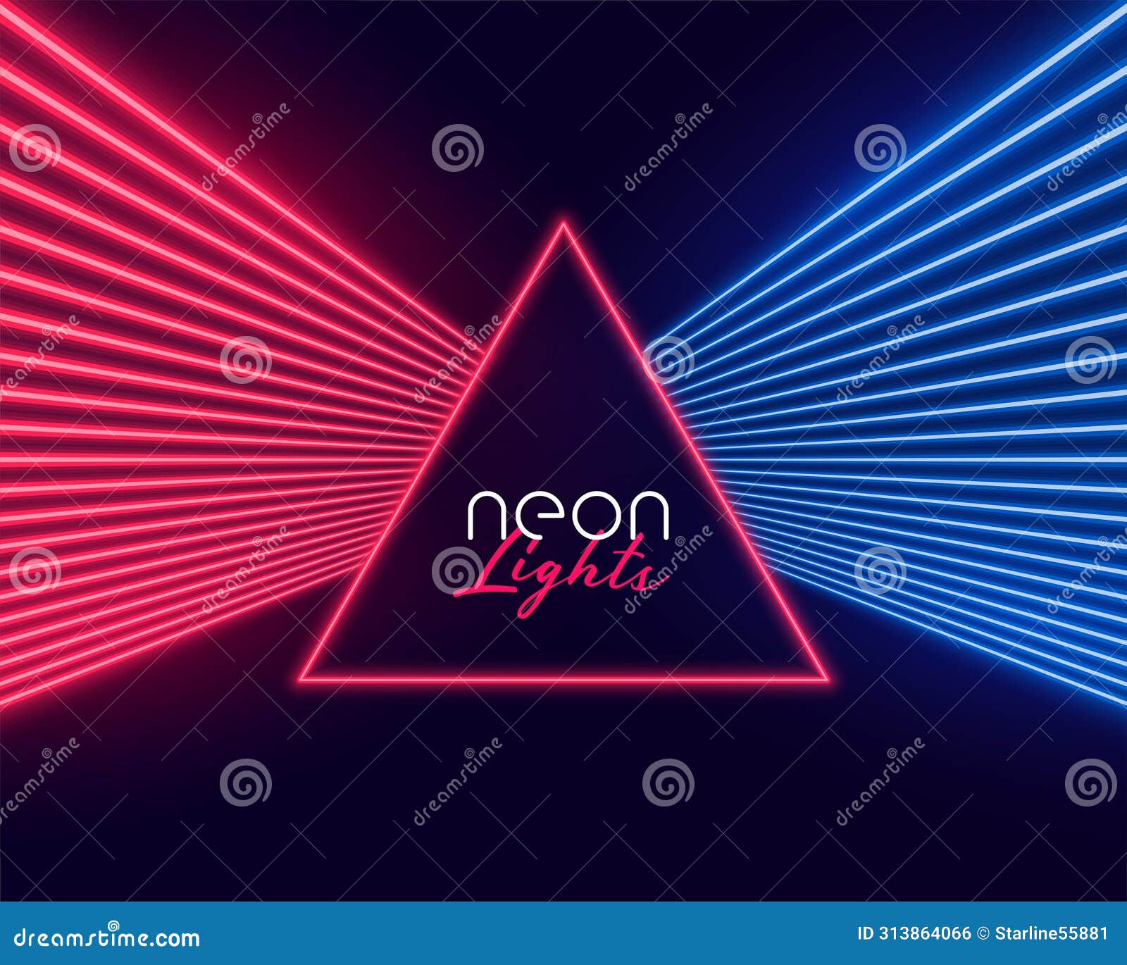 Neon Light Rays in Red and Blue Colors Stock Vector - Illustration of ...