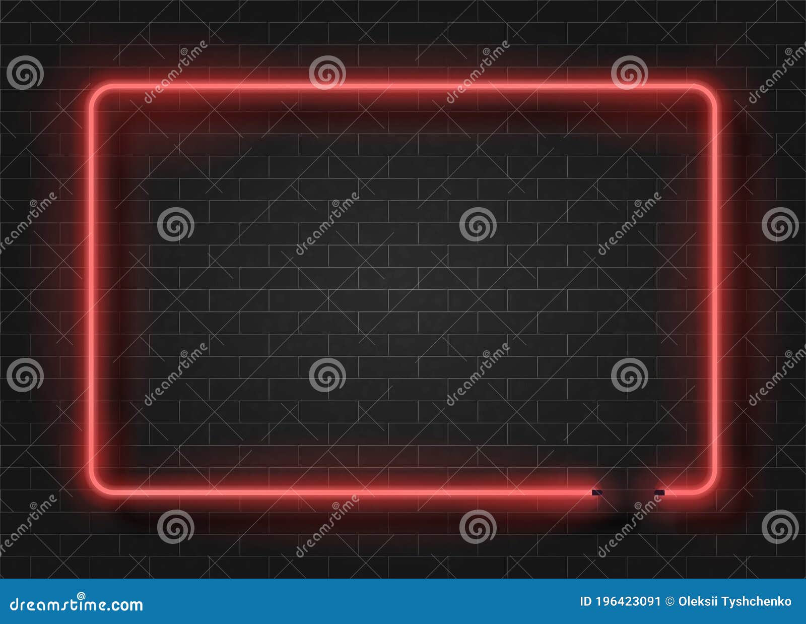 Neon Light Rectangle Template Stock Vector - Illustration of banner ...