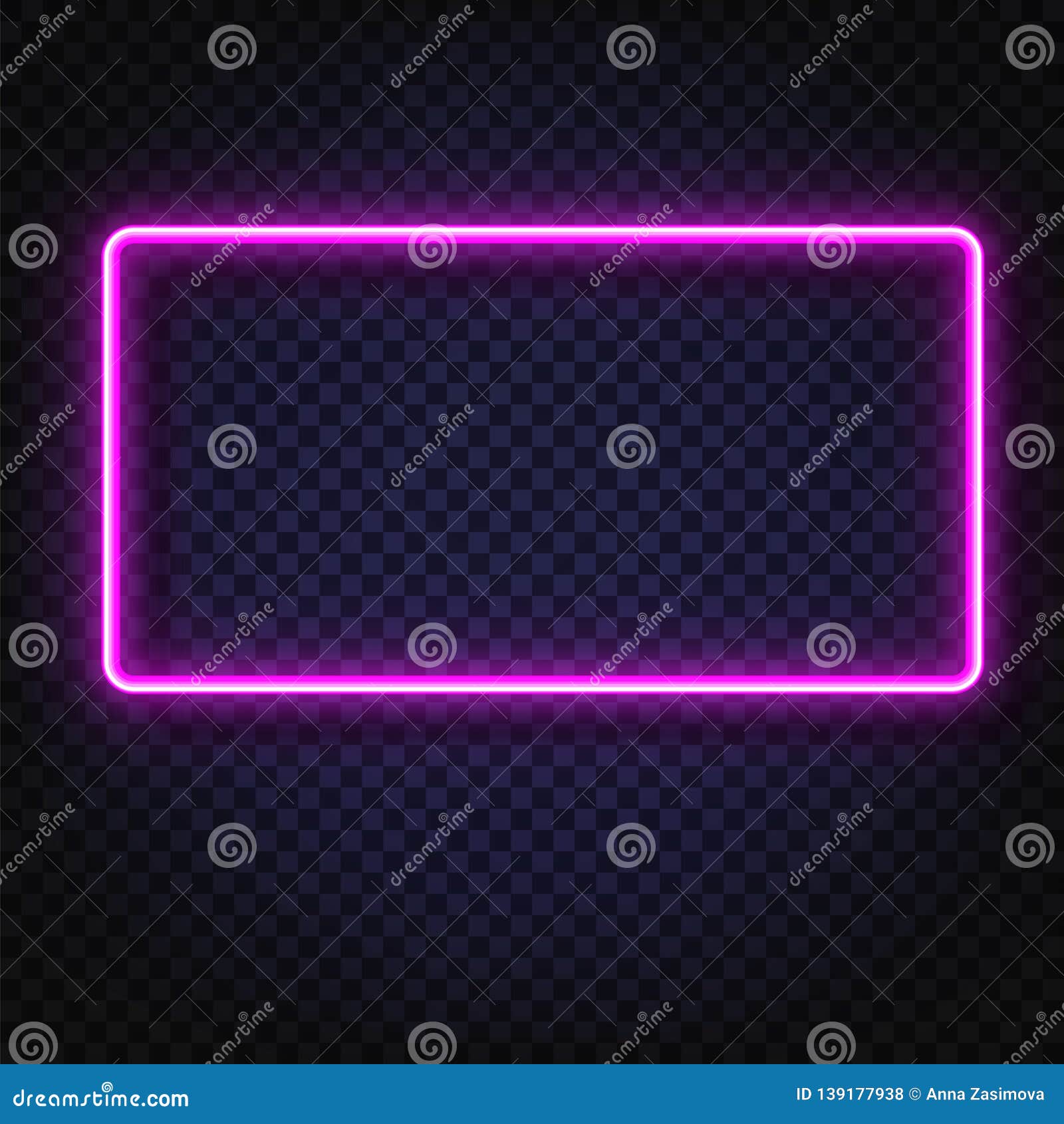 Neon Light Rectangular Banner. Vector Neon Light Frame Sign Stock ...