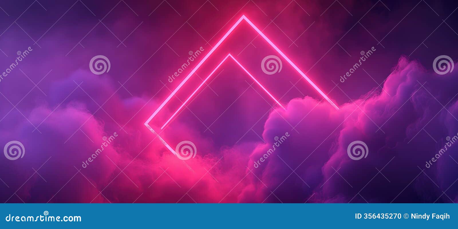 Neon Light Rectangular Line Frame Background with Colorful Glowing ...