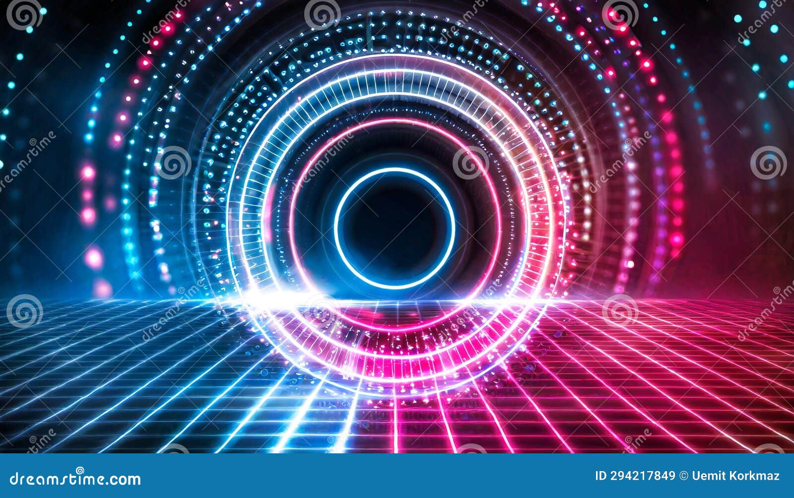 Neon Light Shows of the Future Stock Illustration - Illustration of ...