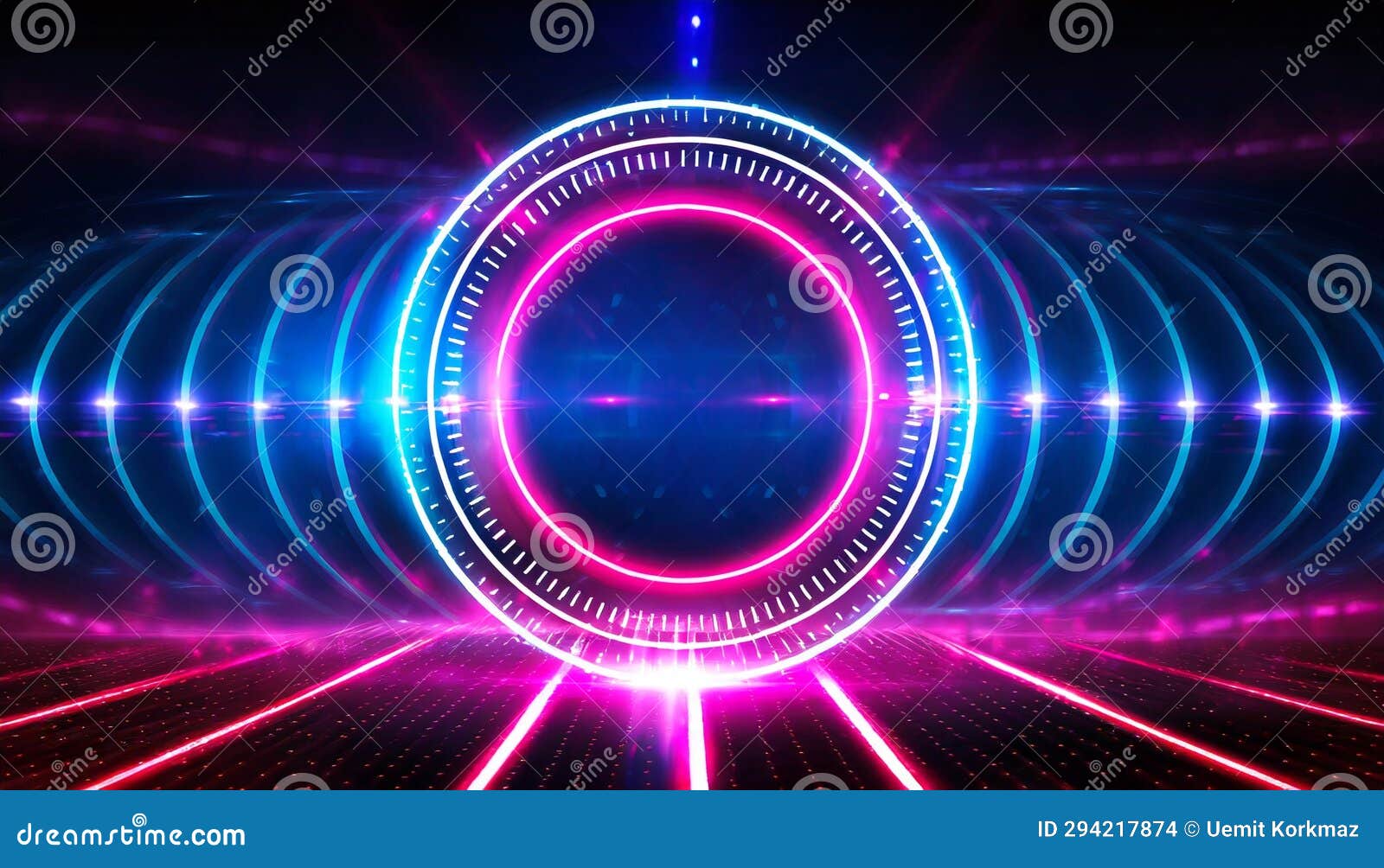 Neon Light Shows of the Future Stock Illustration - Illustration of ...