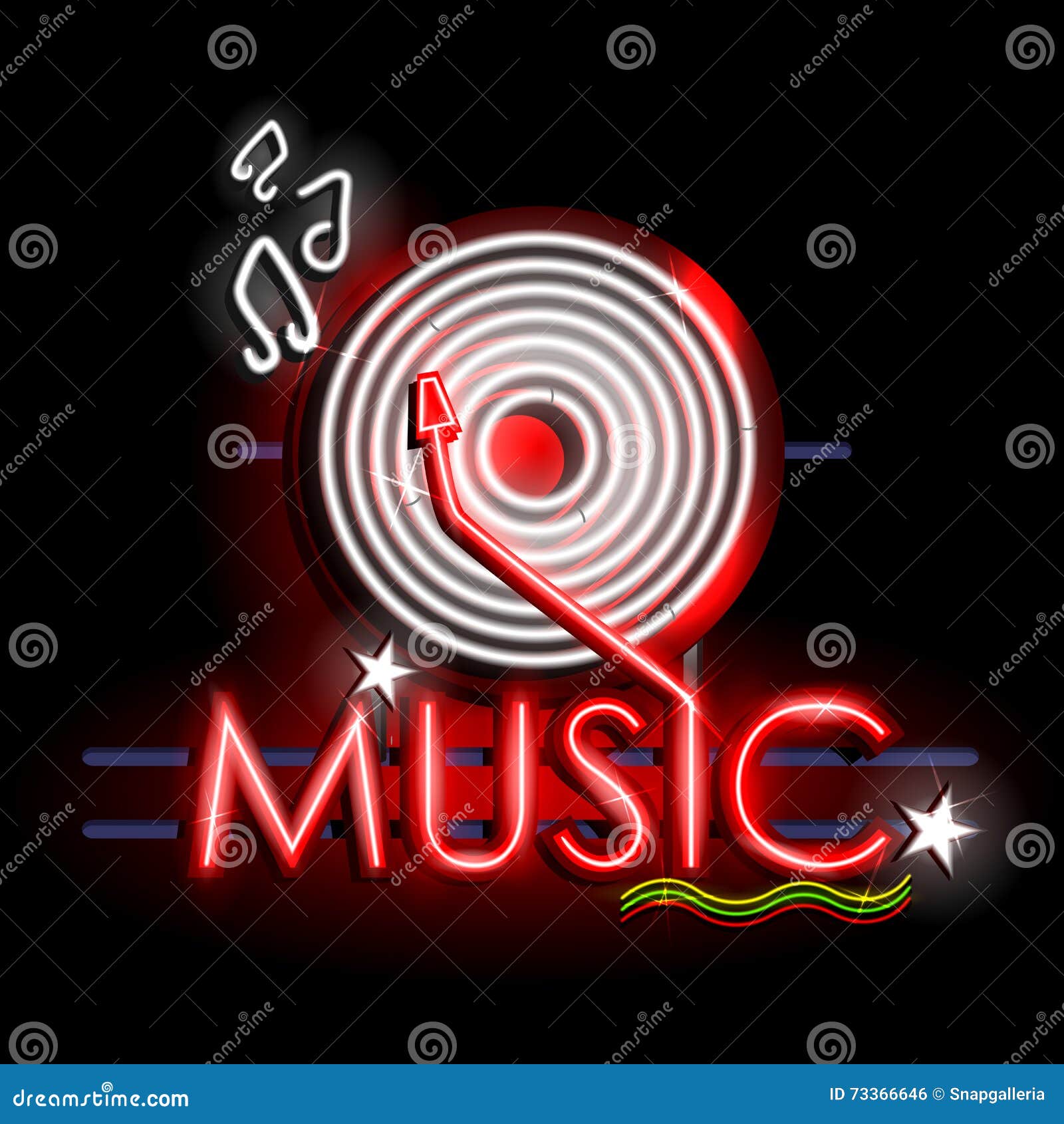 Neon Light Signboard for Music Banner Stock Vector - Illustration of ...