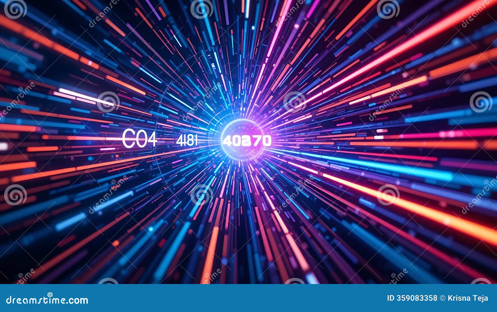 Neon Light Speed Tunnel: Dynamic Abstract Artwork Stock Illustration ...
