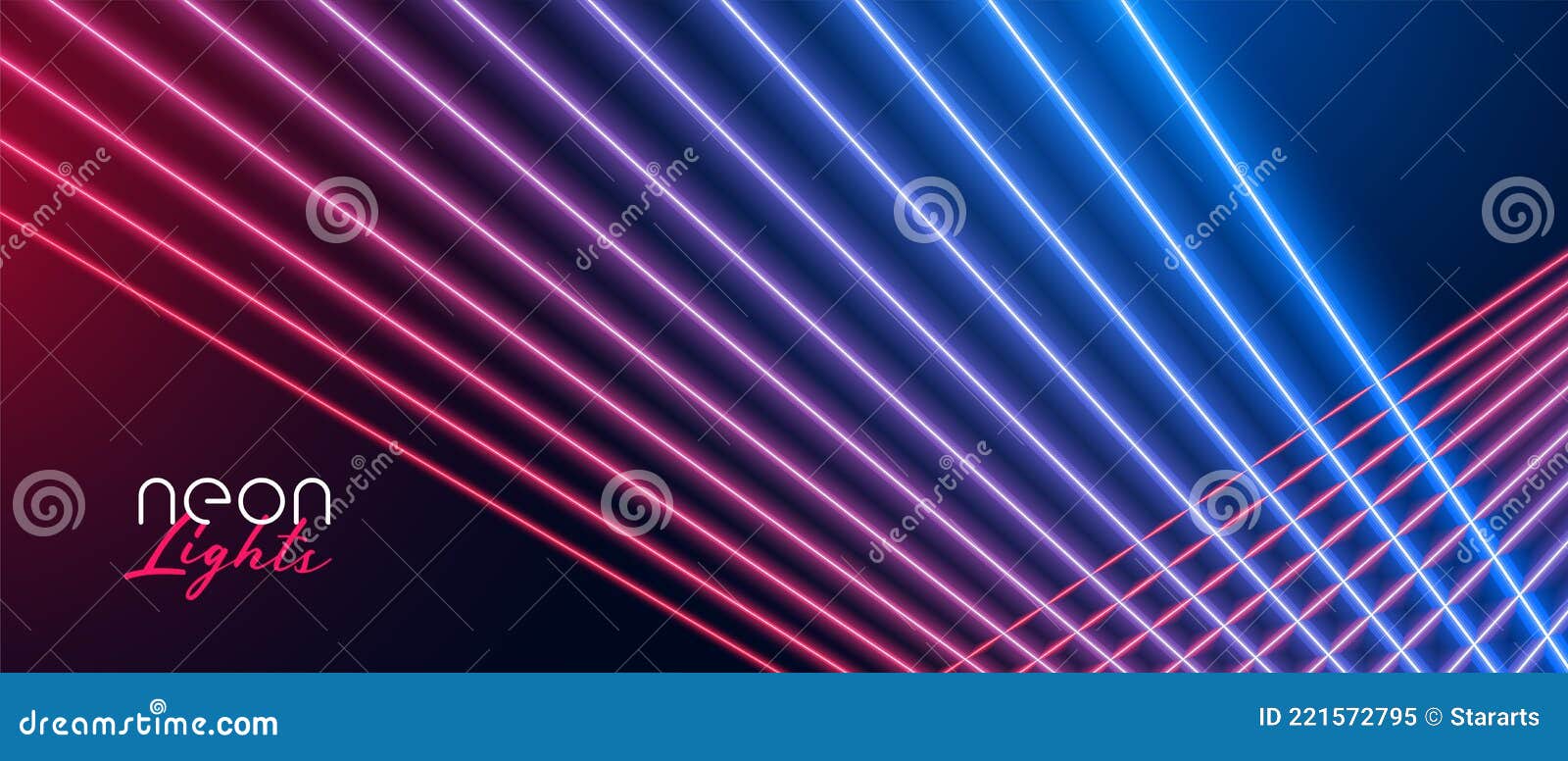 Neon Light Streak Lines Banner Design Stock Vector - Illustration of ...