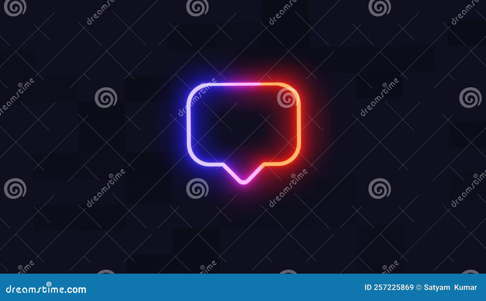Neon Light Text Bubble Messenger Image in Neon Glow 3D Rendering Image ...