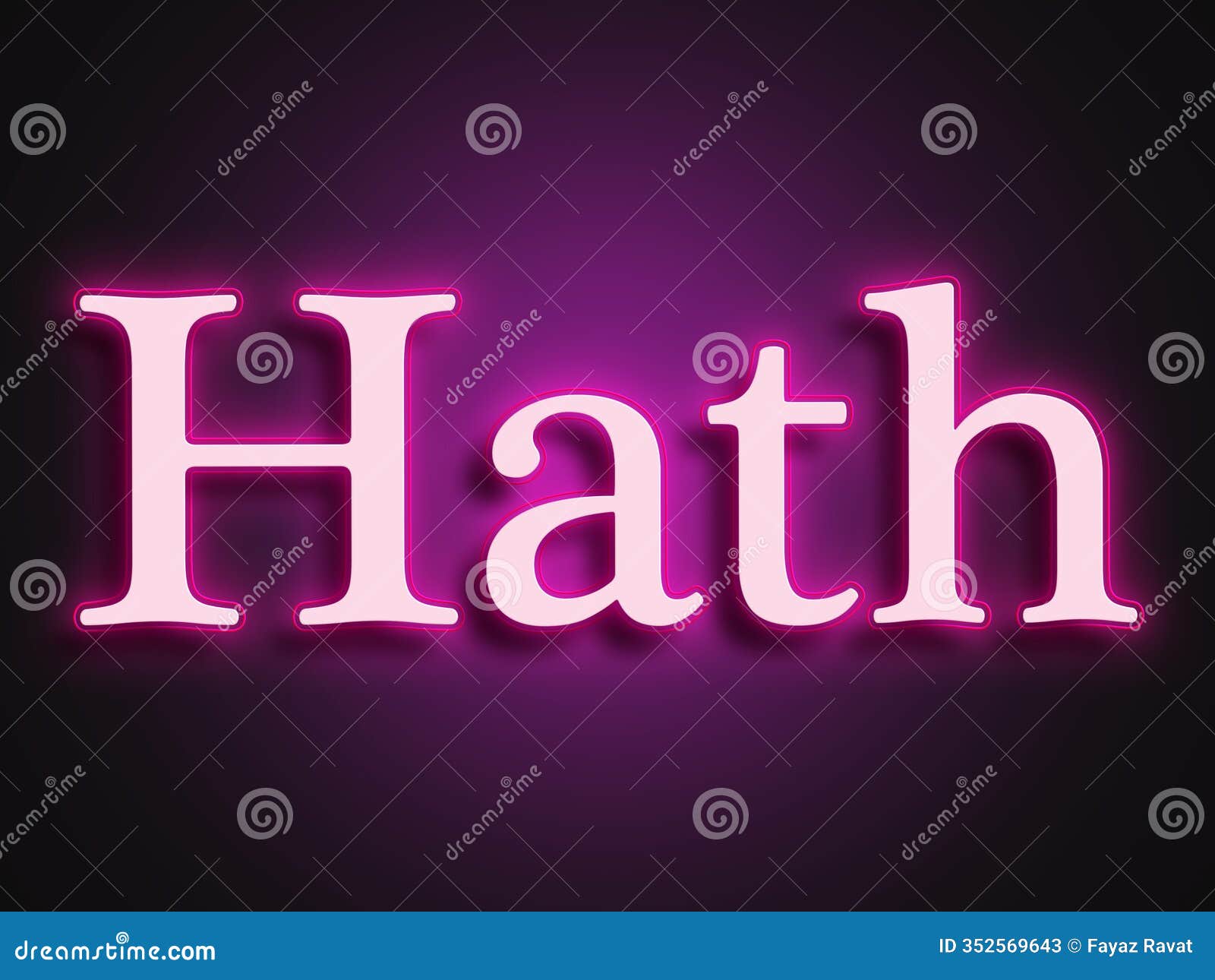 Pink Glowing Neon Light Text Effect of Hindi Word Hath. Stock ...