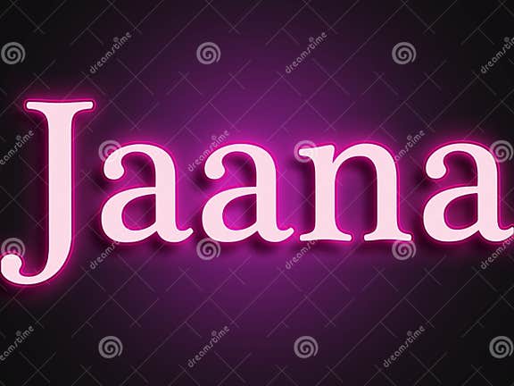 Pink Glowing Neon Light Text Effect of Hindi Word Jaana. Stock ...