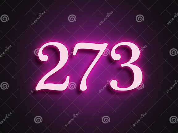 Pink Glowing Neon Light Text Effect of Number 273. Stock Image - Image ...